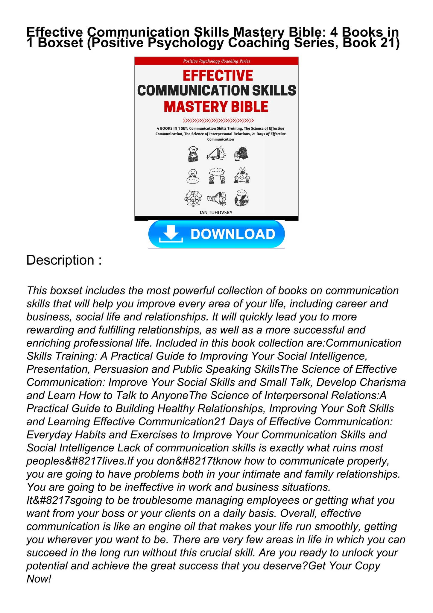 [⚡PDF Read⭐ ONLINE] Effective Communication Skills Mastery Bible: 4 ...