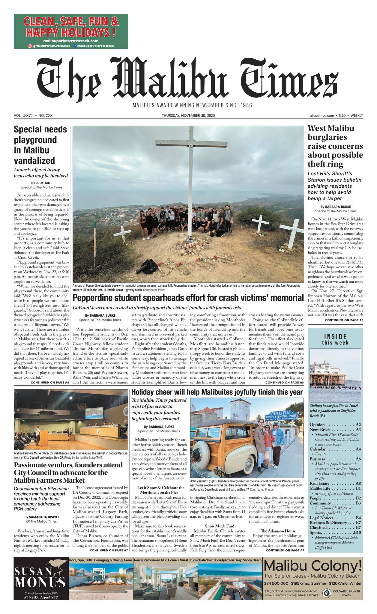 The Malibu Times • November 30, 2023 by 13 Stars Media - Issuu