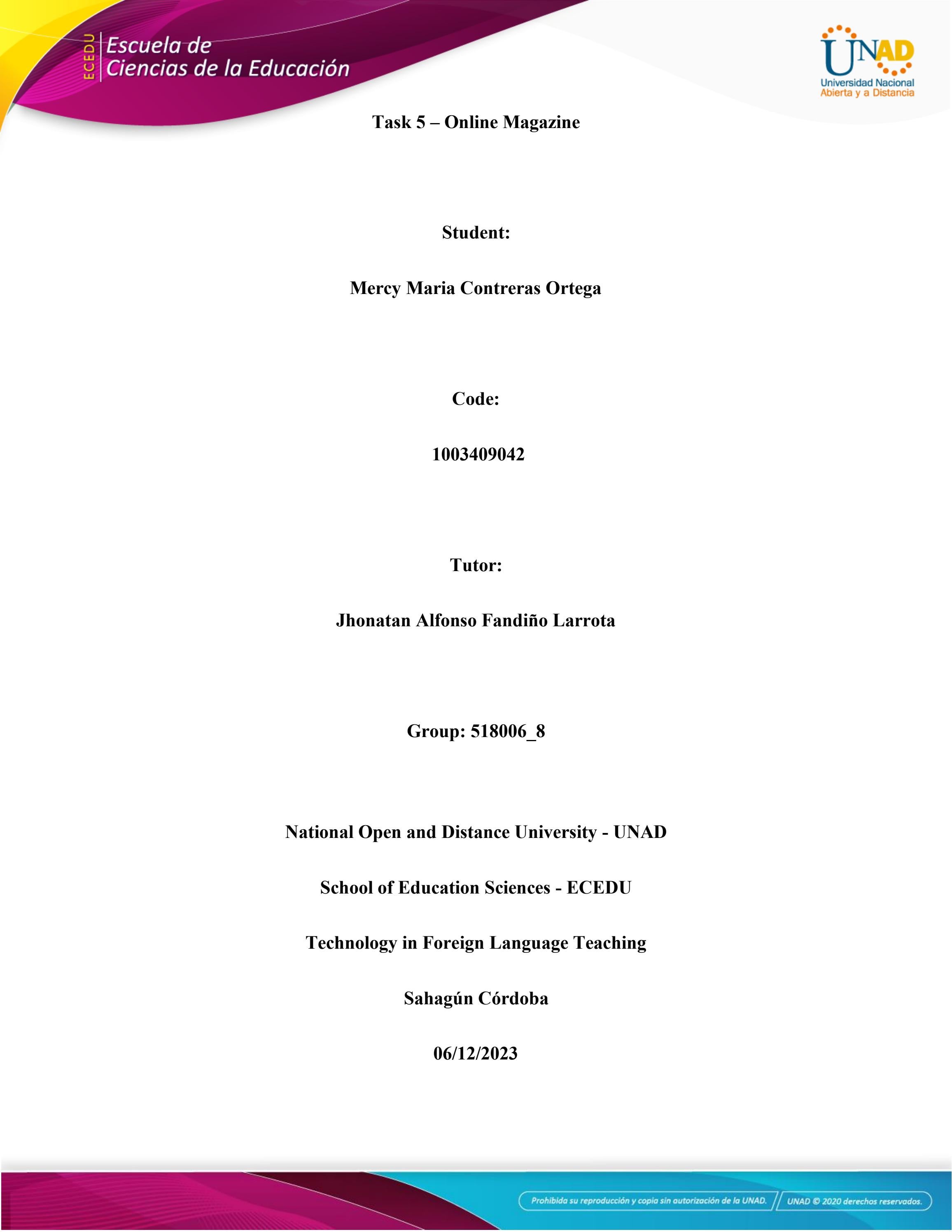 Task 5 - Online Magazine by Mercy Maria Contreras Ortega - Issuu