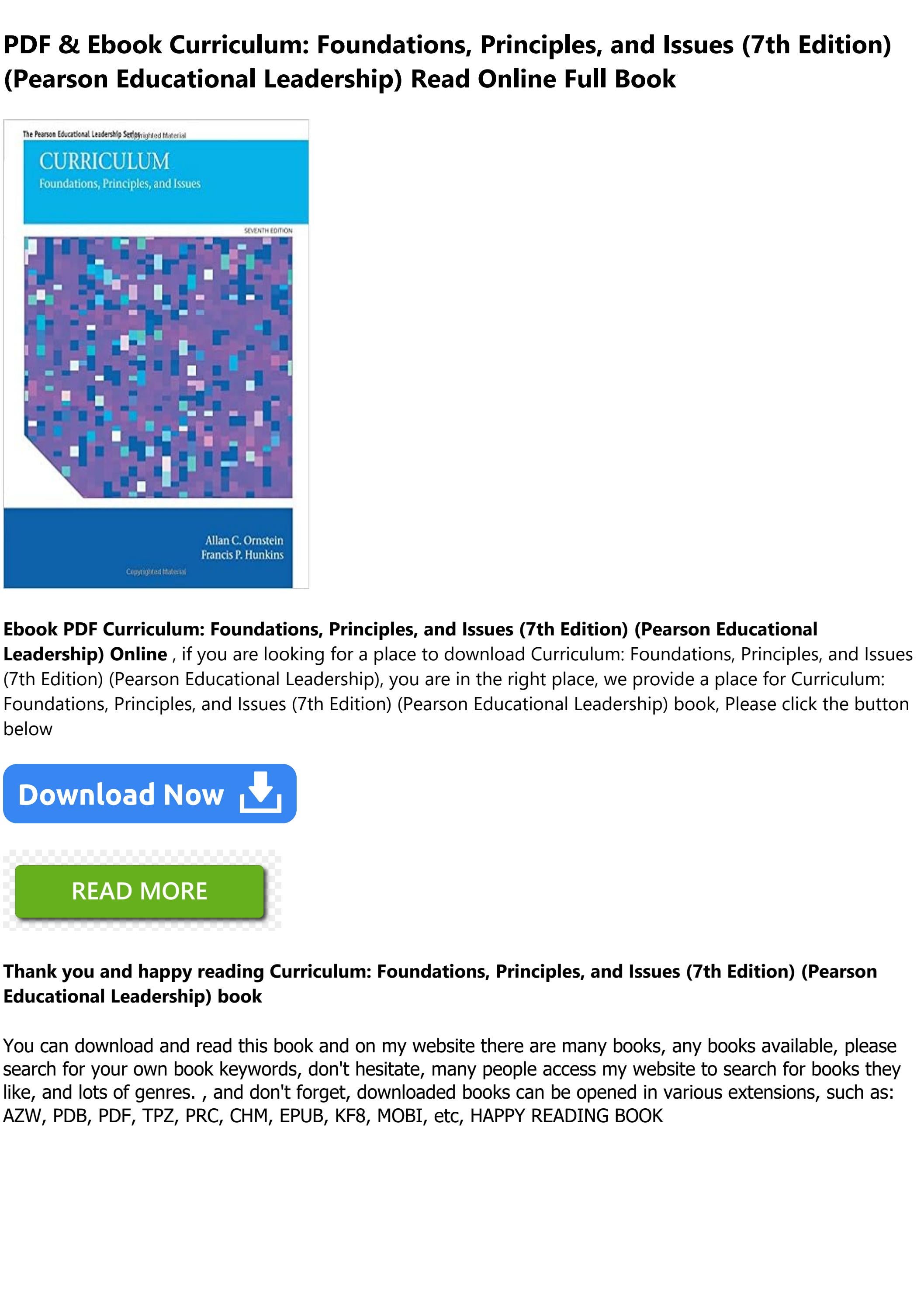 [EBOOK] Curriculum: Foundations, Principles, and Issues (7th Edition ...