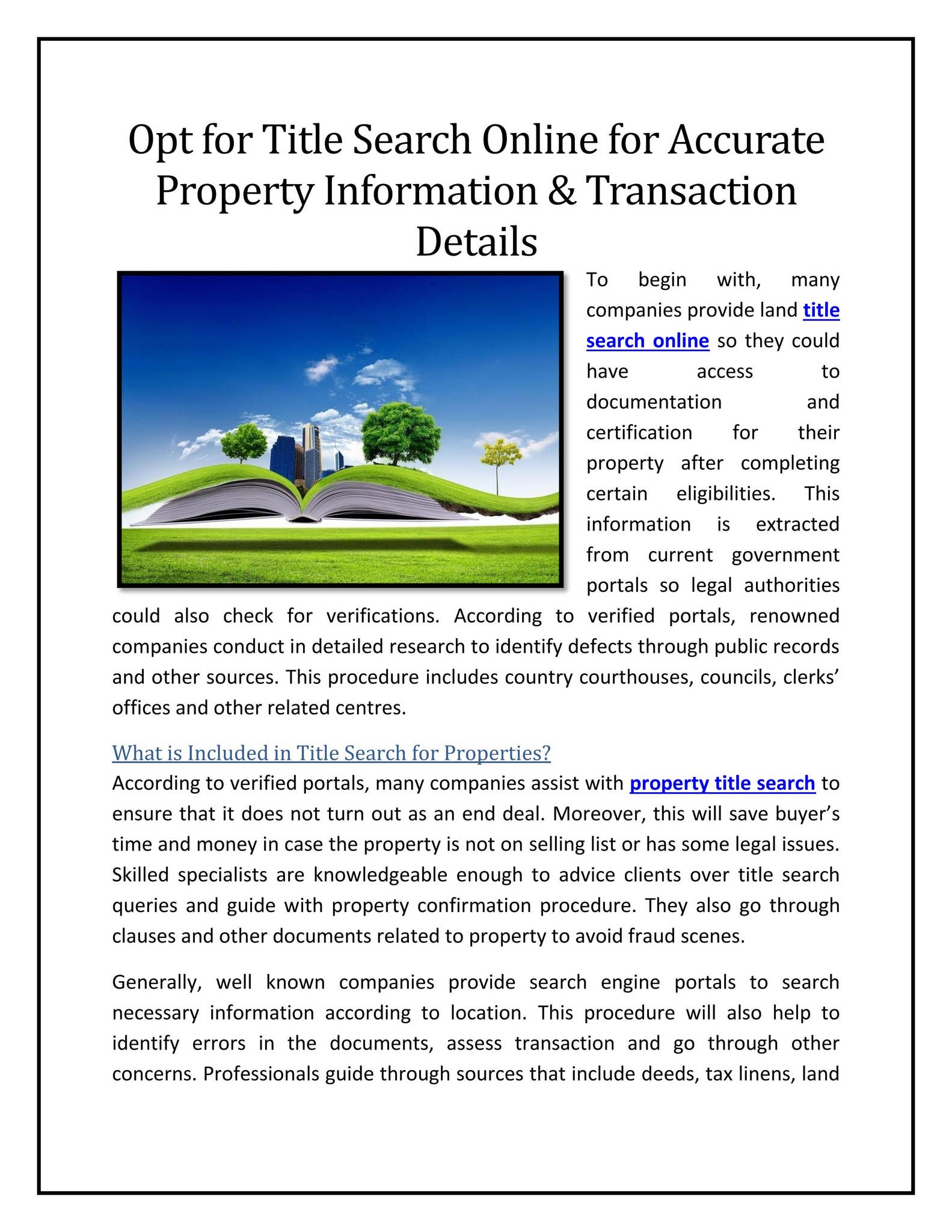 Opt for Title Search Online for Accurate Property Information ...