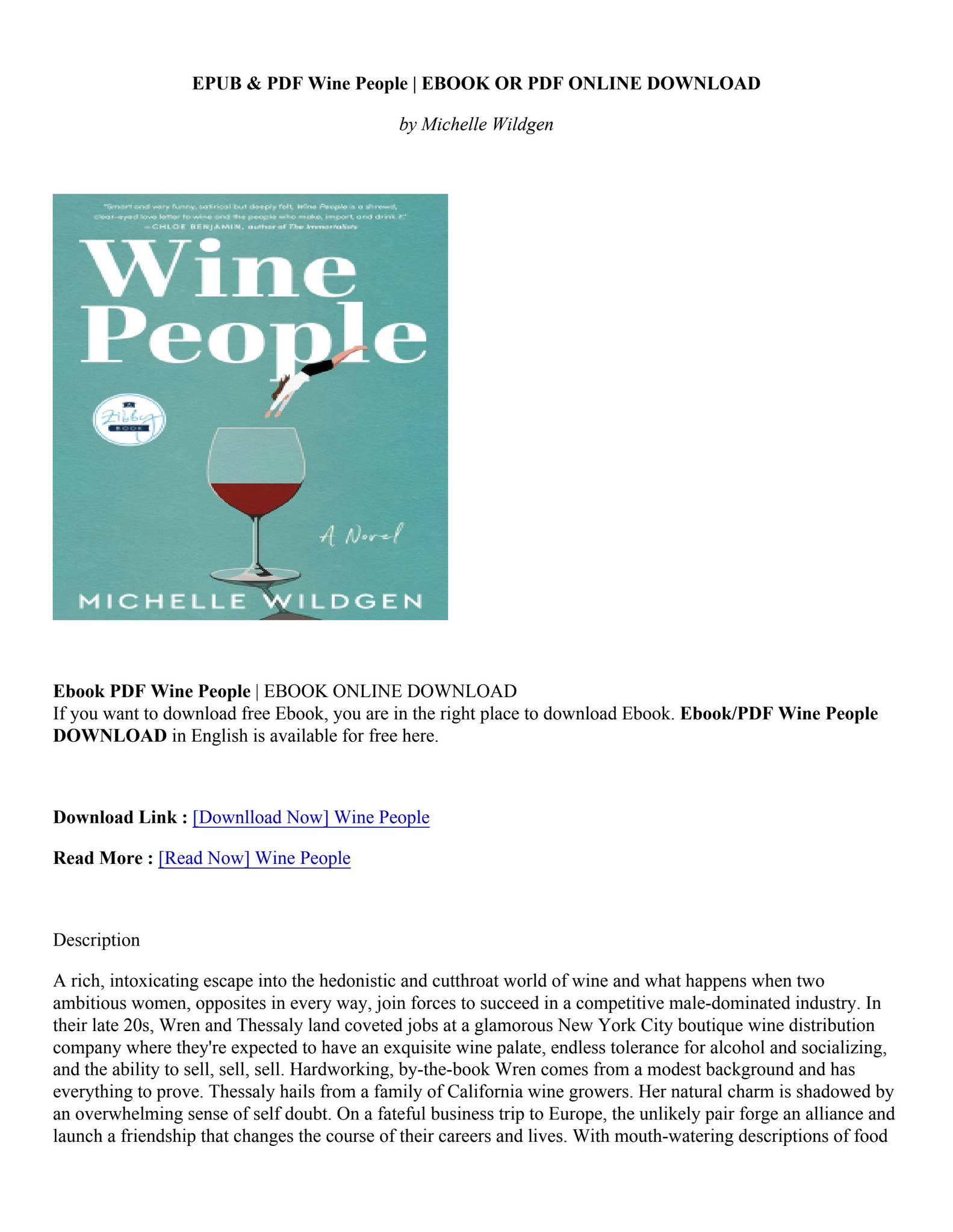 [PDF Download] Wine People - Michelle Wildgen by MaeveCastro - Issuu
