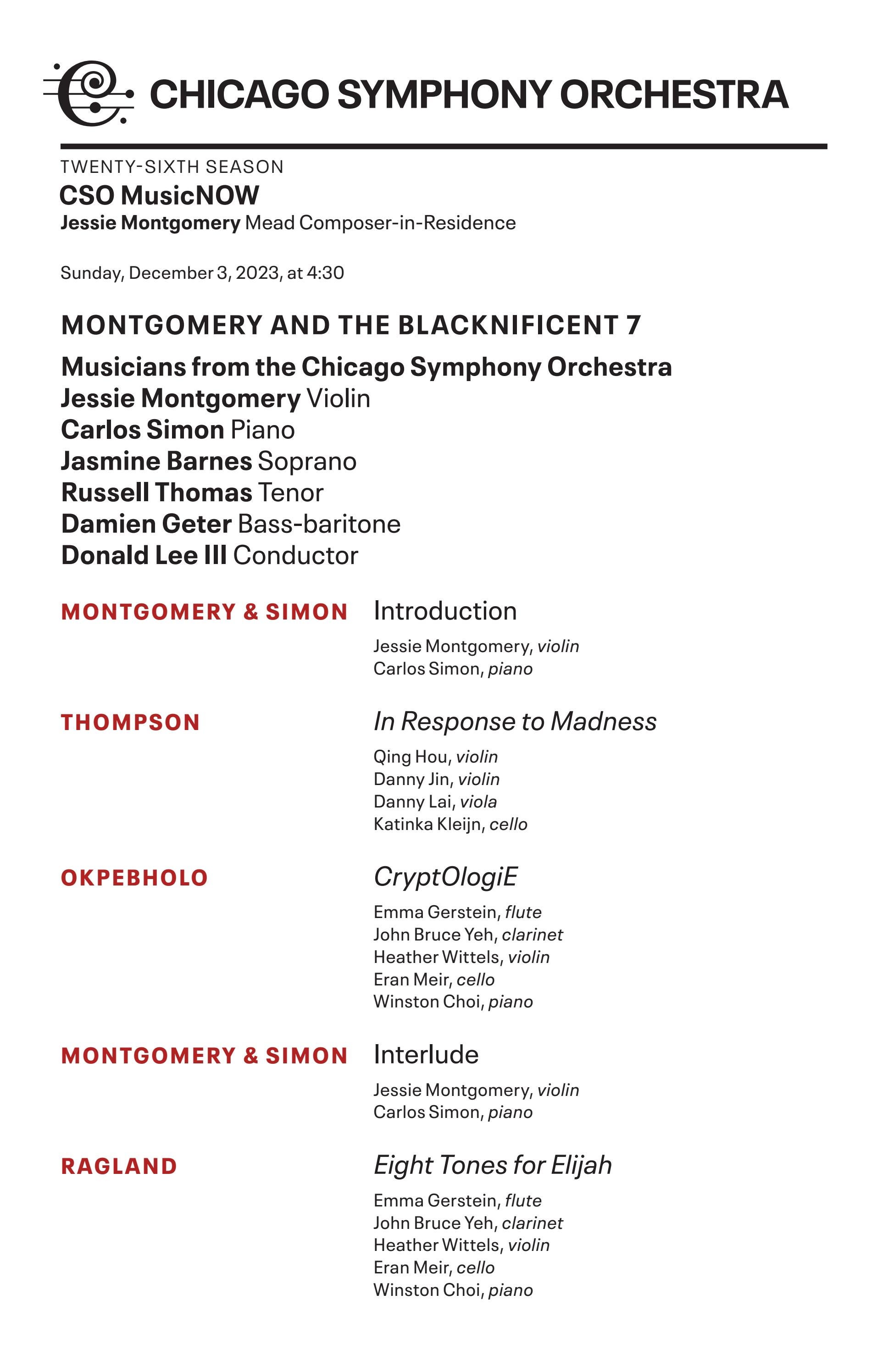 Program Book - CSO MusicNOW: Montgomery and the Blacknificent 7 by ...