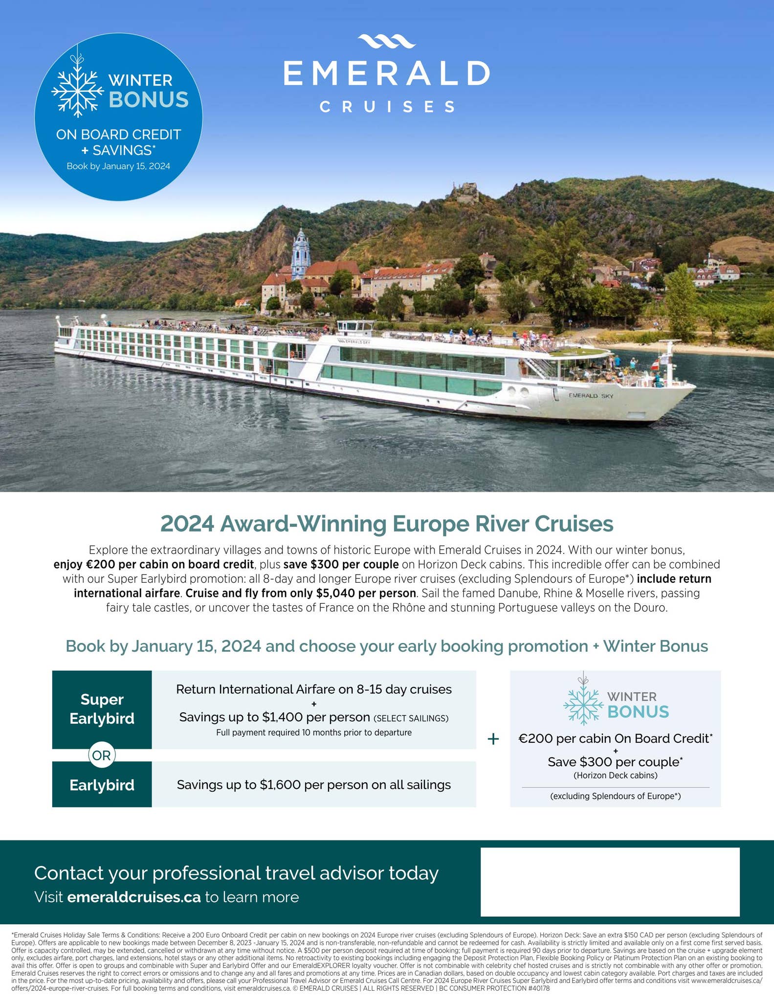 Emerald Cruises ERC Winter Bonus Flyer by Emerald Cruises Canada - Issuu