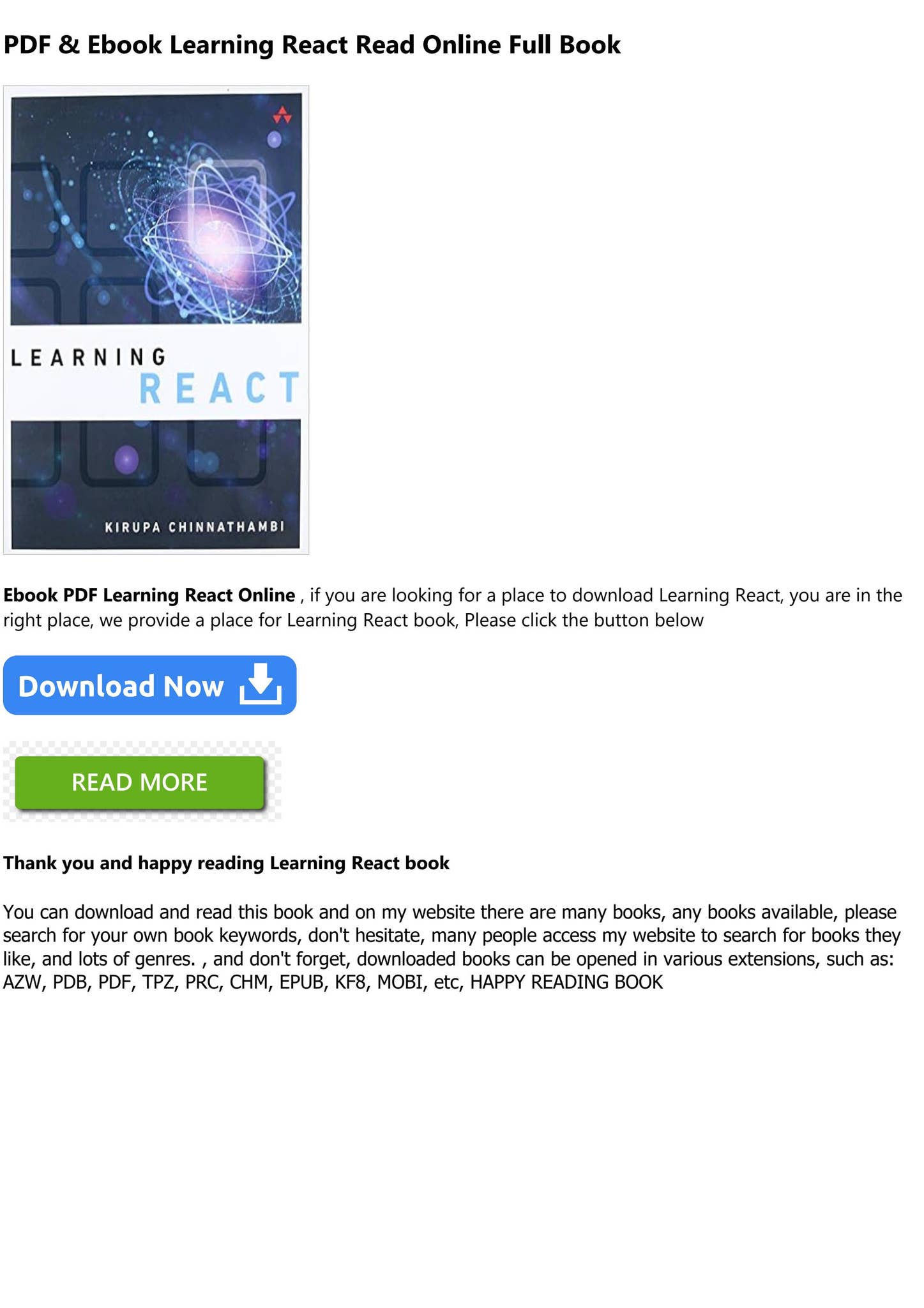 ~>Free Download Learning React FOR ANY DEVICE by jasukejasukejasuke - Issuu