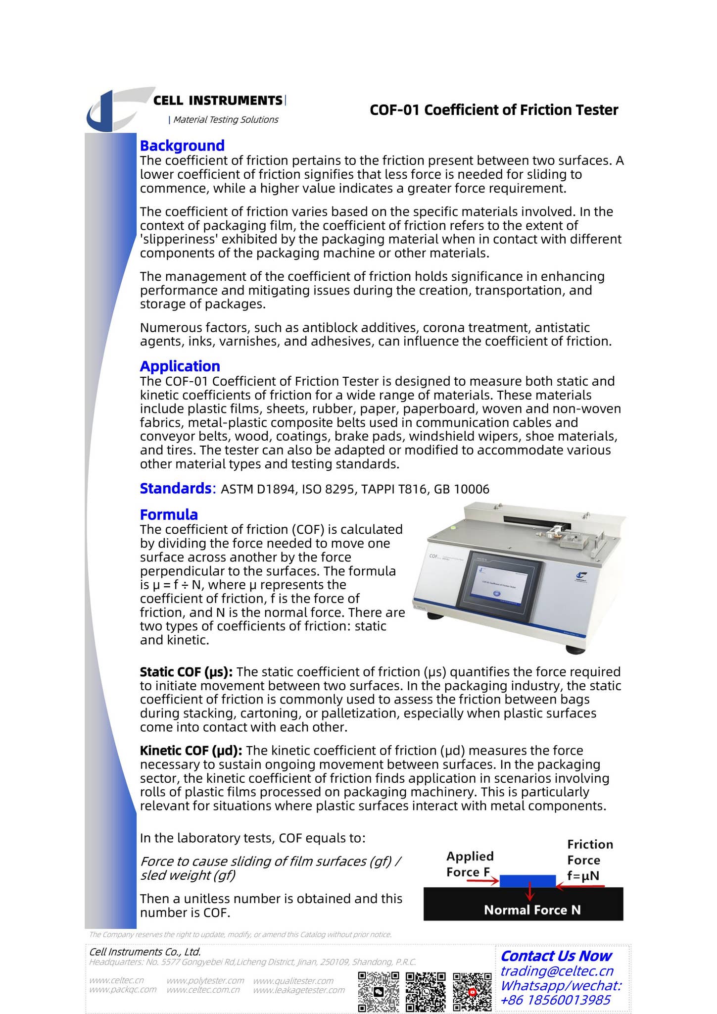 COF-01 Coefficient of Friction Tester|Horizontal Plane COF Tester for ...