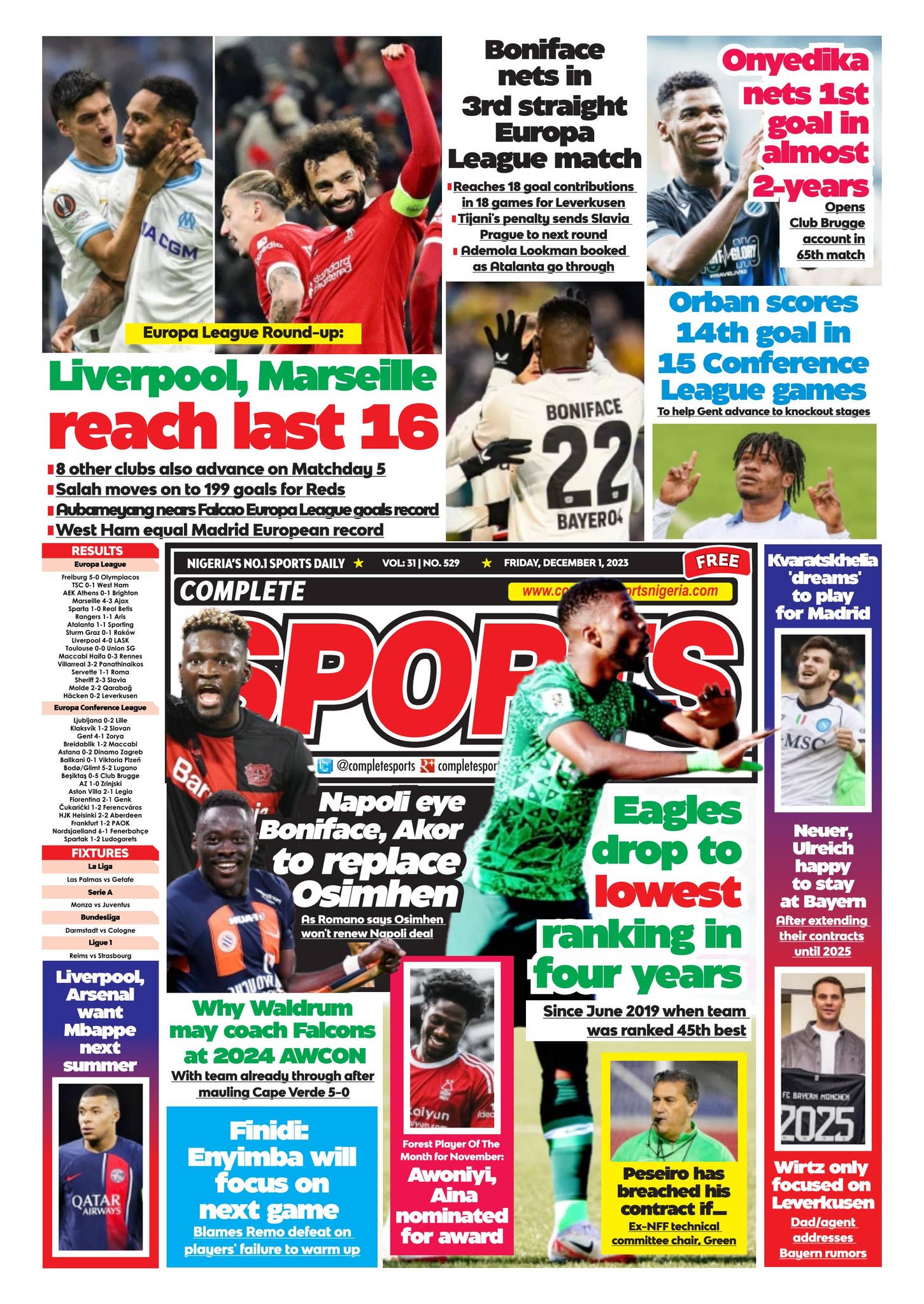 COMPLETE SPORTS - FRIDAY, DEC 1, 2023 by Complete Sports - Issuu