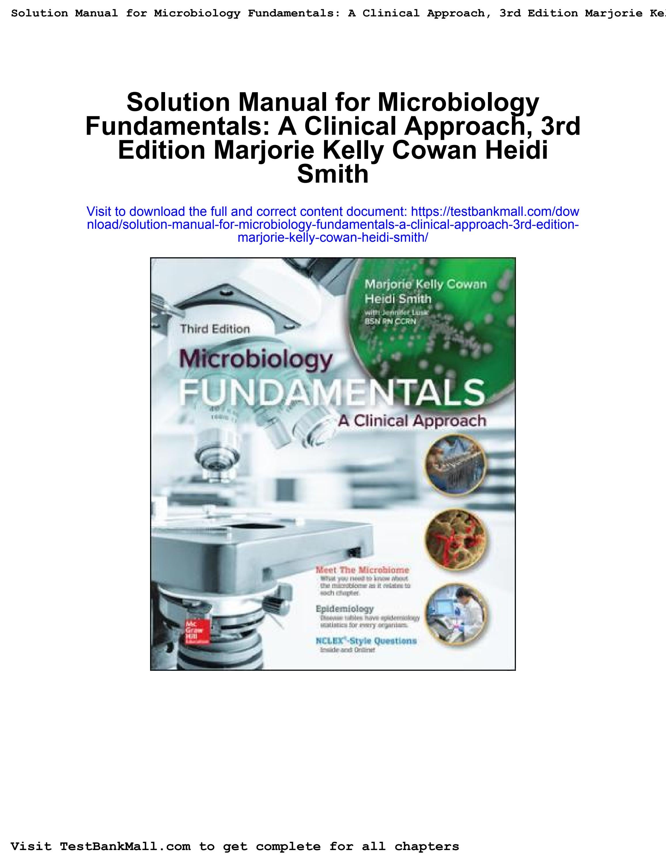 Solution manual for microbiology fundamentals a clinical approach 3rd ...