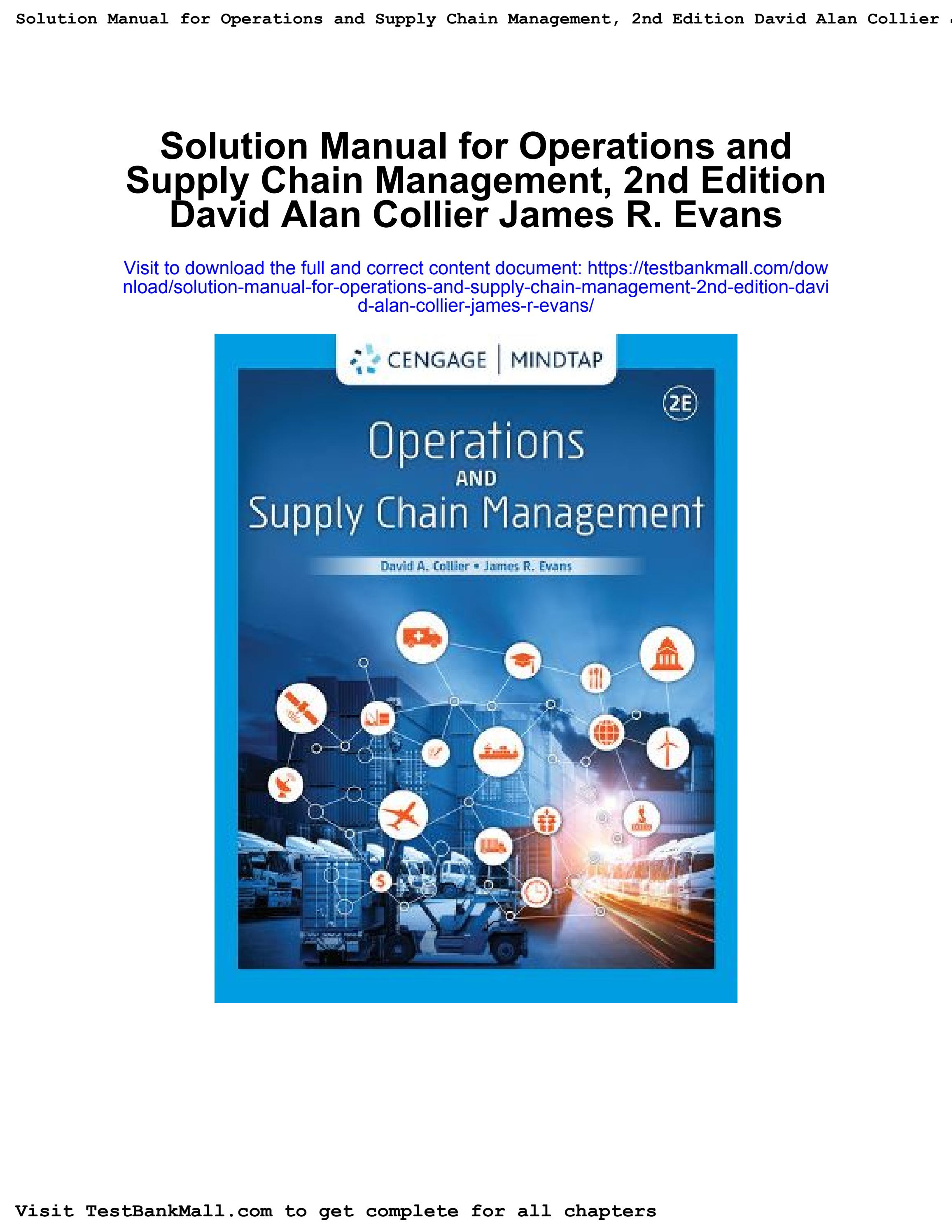 Solution manual for operations and supply chain management 2nd edition ...
