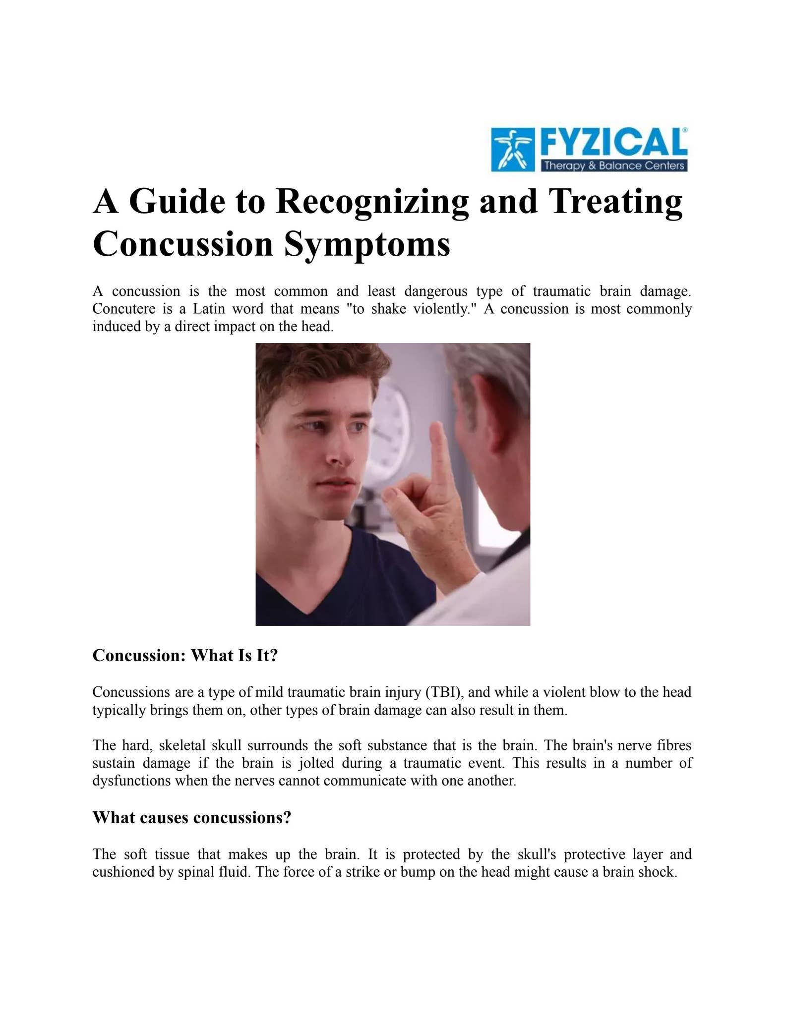 A Guide to Recognizing and Treating Concussion Symptoms by Fyzical ...