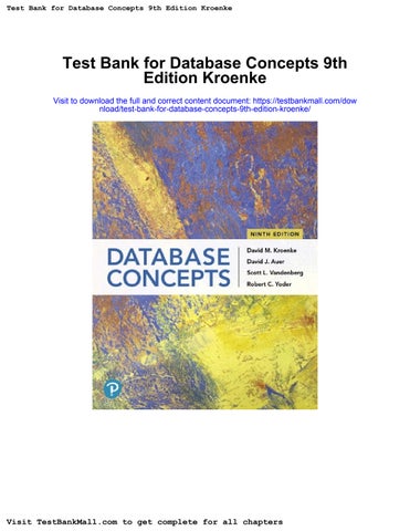 Test bank for database concepts 9th edition kroenke by dwight ...
