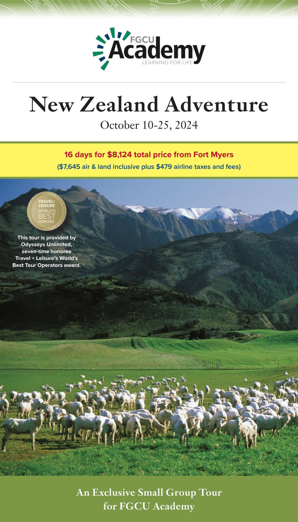 FGCU Academy Tour for Seniors, Adults and Retirees to New Zealand by ...