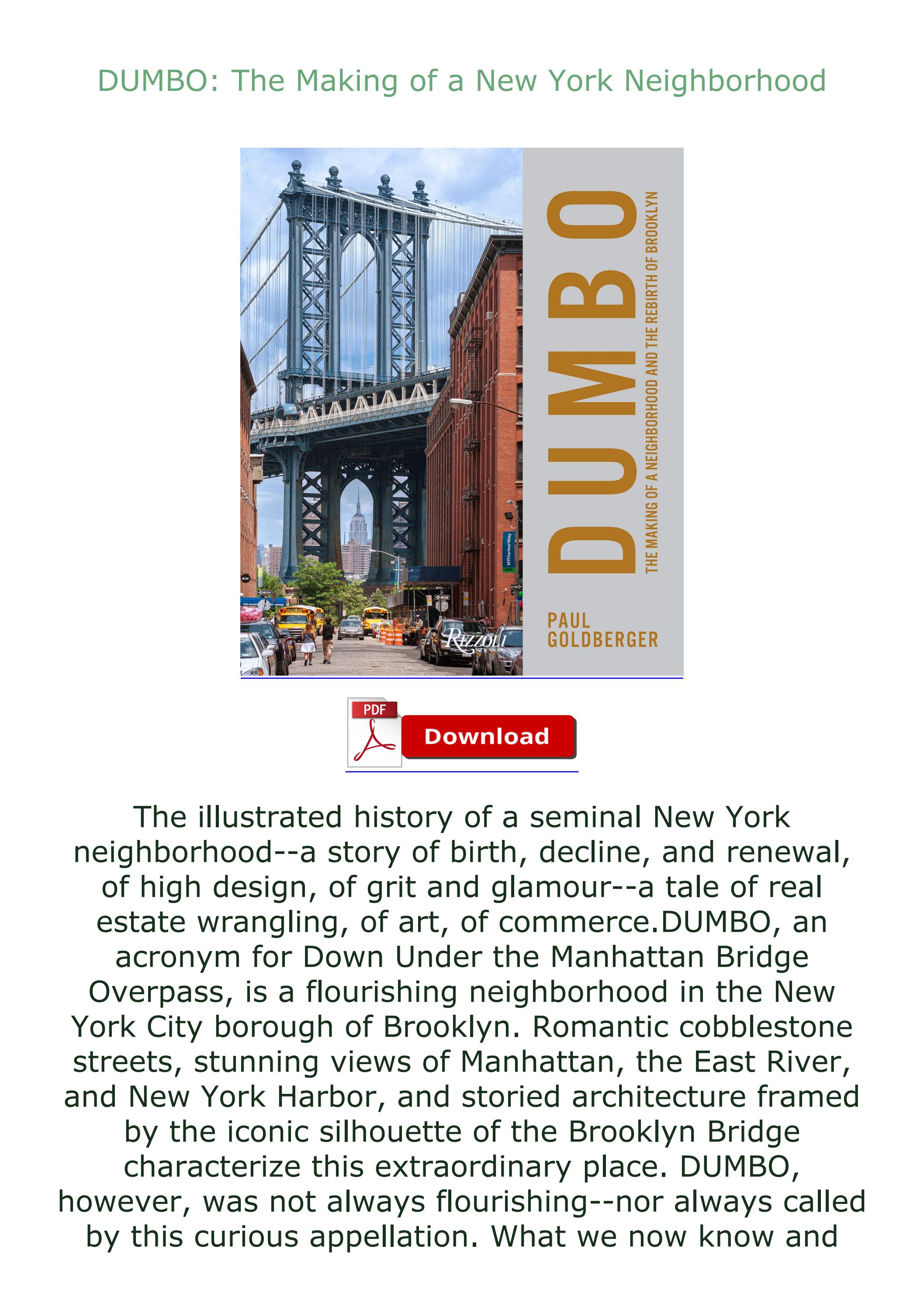 (⚡DOWNLOAD) DUMBO: The Making of a New York Neighborhood by winaydwiolo ...
