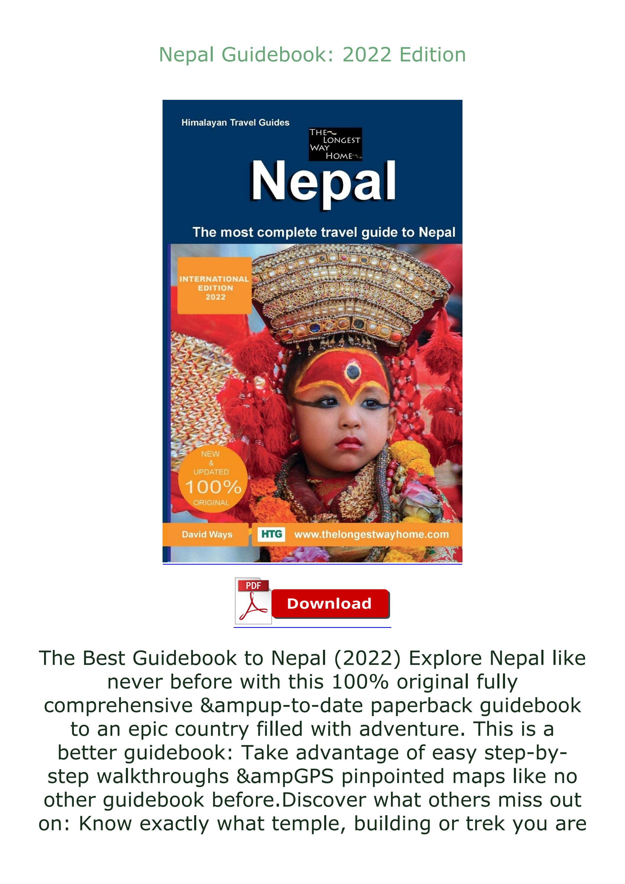 [⚡EBOOK] ⚡READ Nepal Guidebook: 2022 Edition by fiegelzoebischh - Issuu