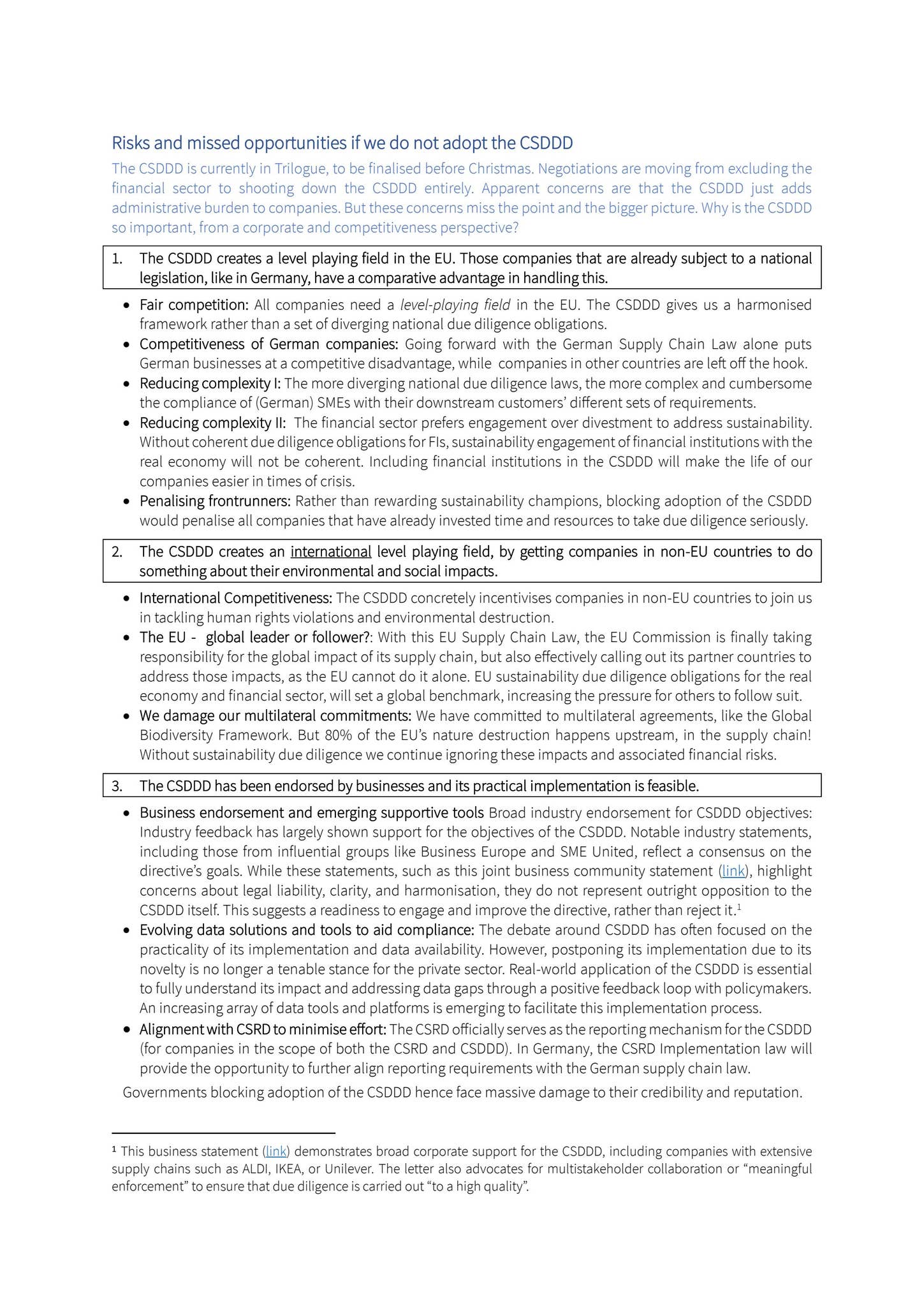 The benefits of the CSDDD for competitiveness and business by Climate ...