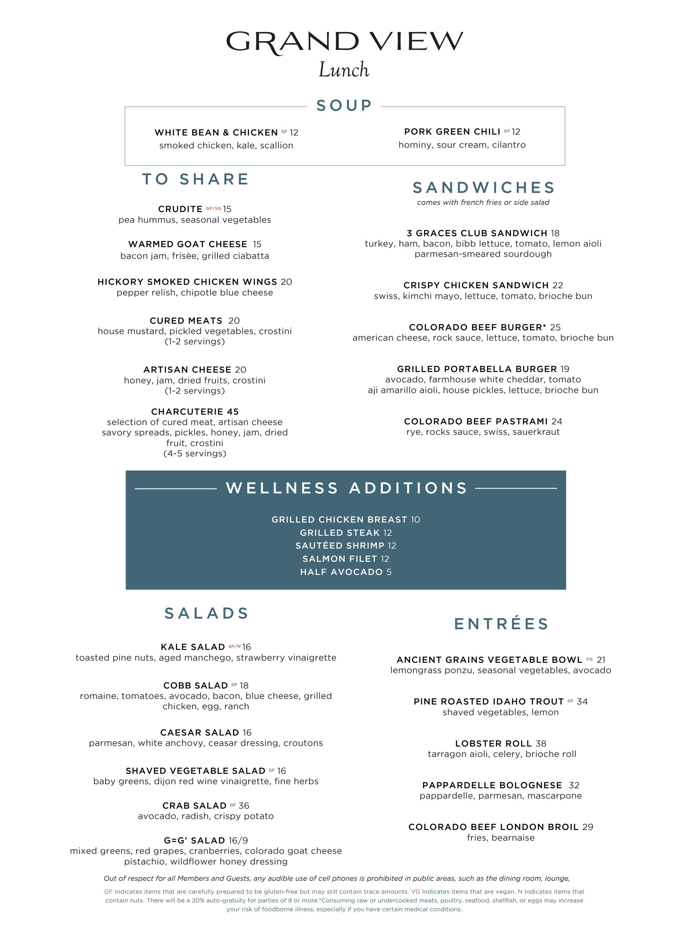 Grand View Lunch Menu December 2023 by gardenofthegodsresortandclub - Issuu