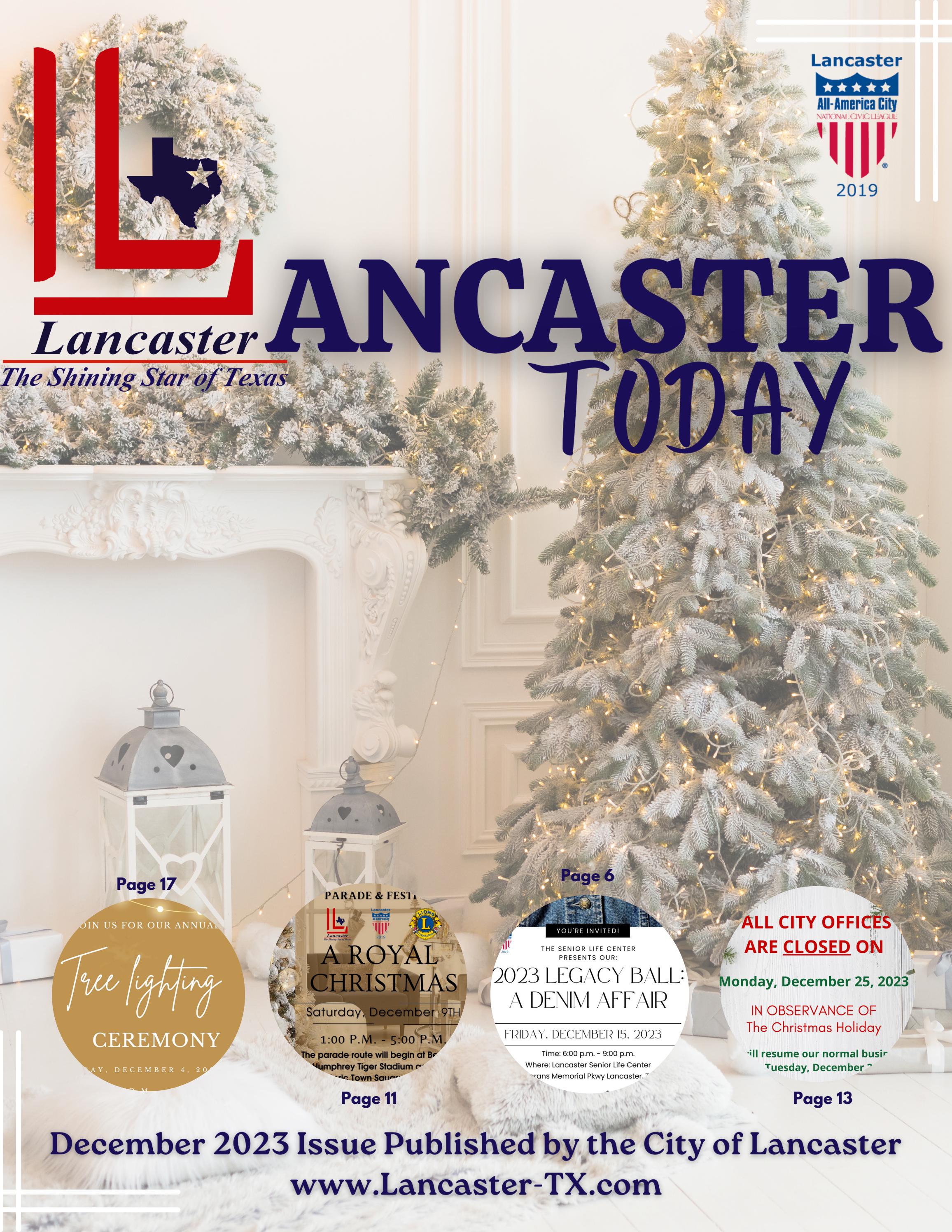 Lancaster Today! December Issue by City of Lancaster, Texas - Issuu