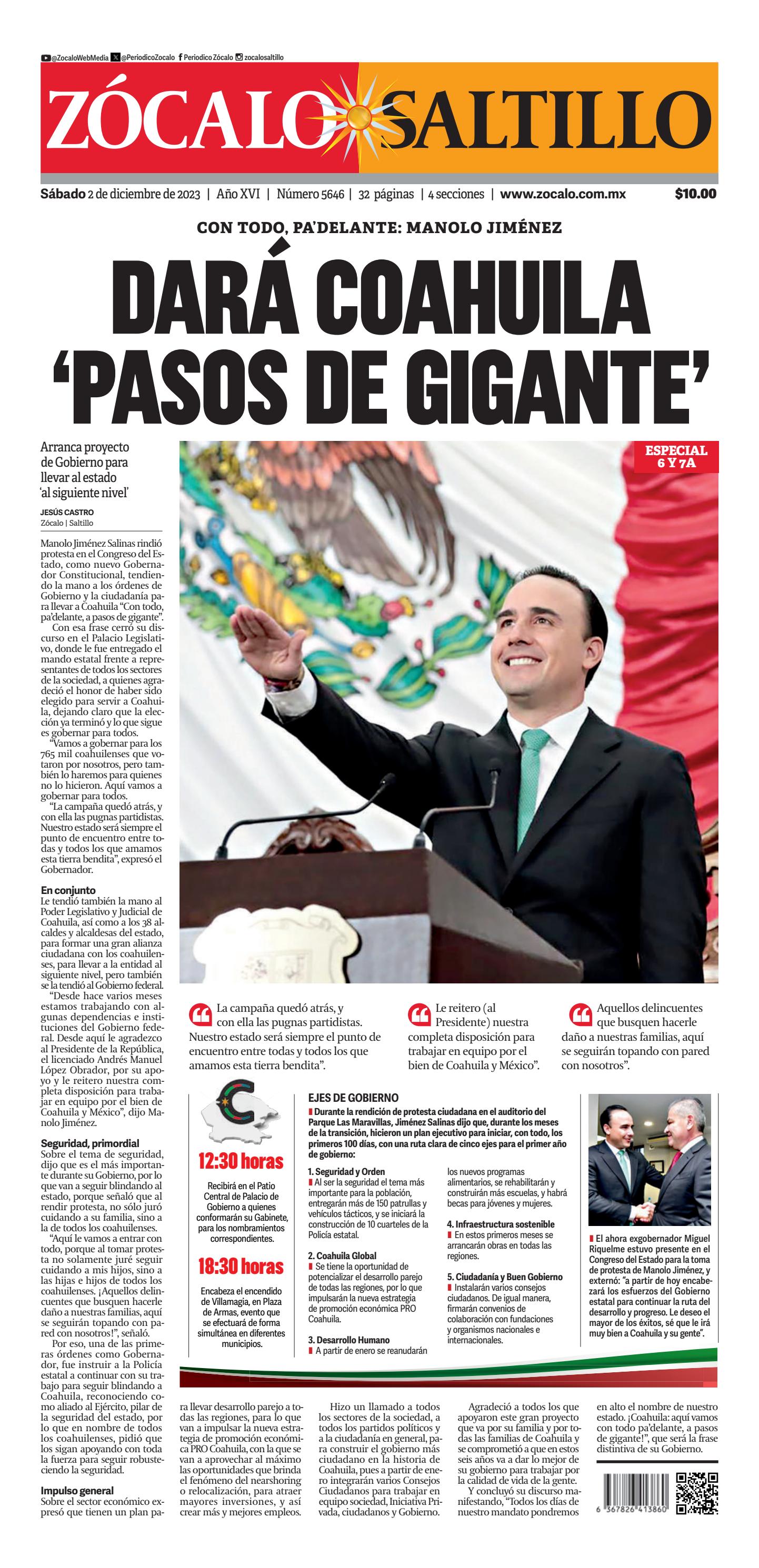 Saltillo 02 de diciembre de 2023 by Grupo Zócalo - Issuu