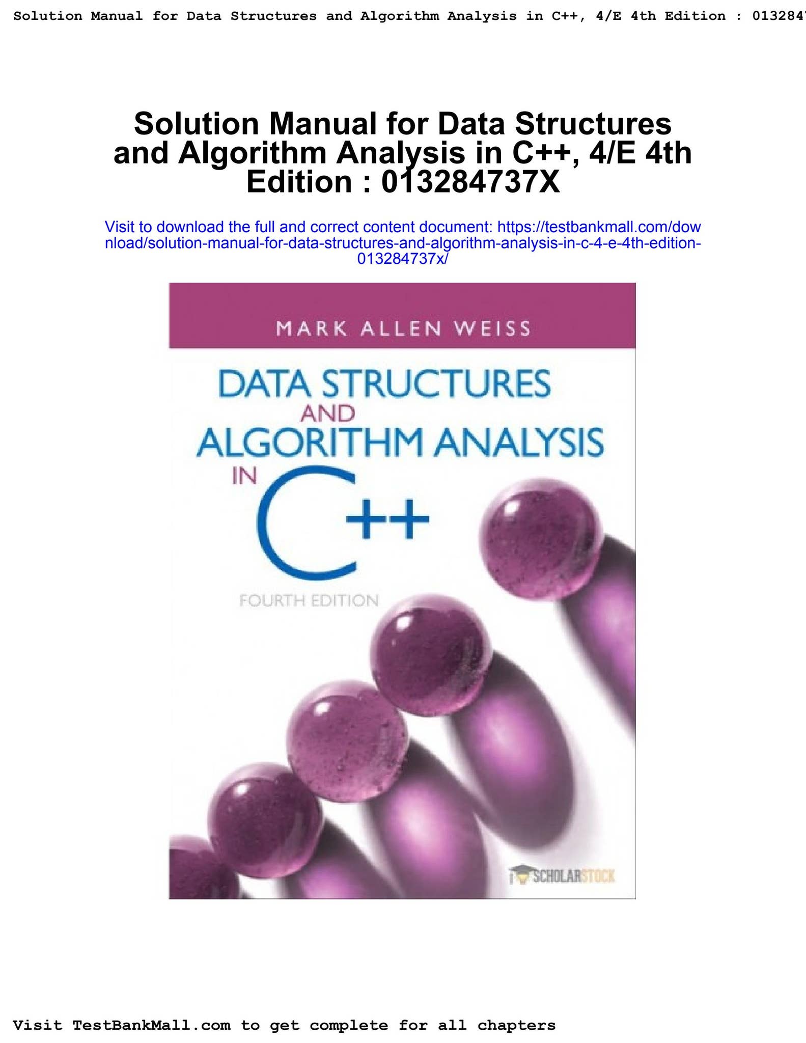 Solution manual for data structures and algorithm analysis in c 4 e 4th ...