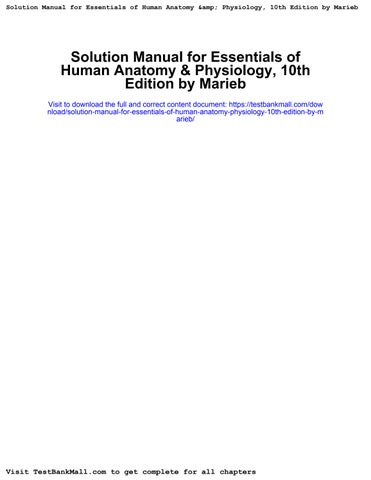 Solution manual for essentials of human anatomy physiology 10th edition ...