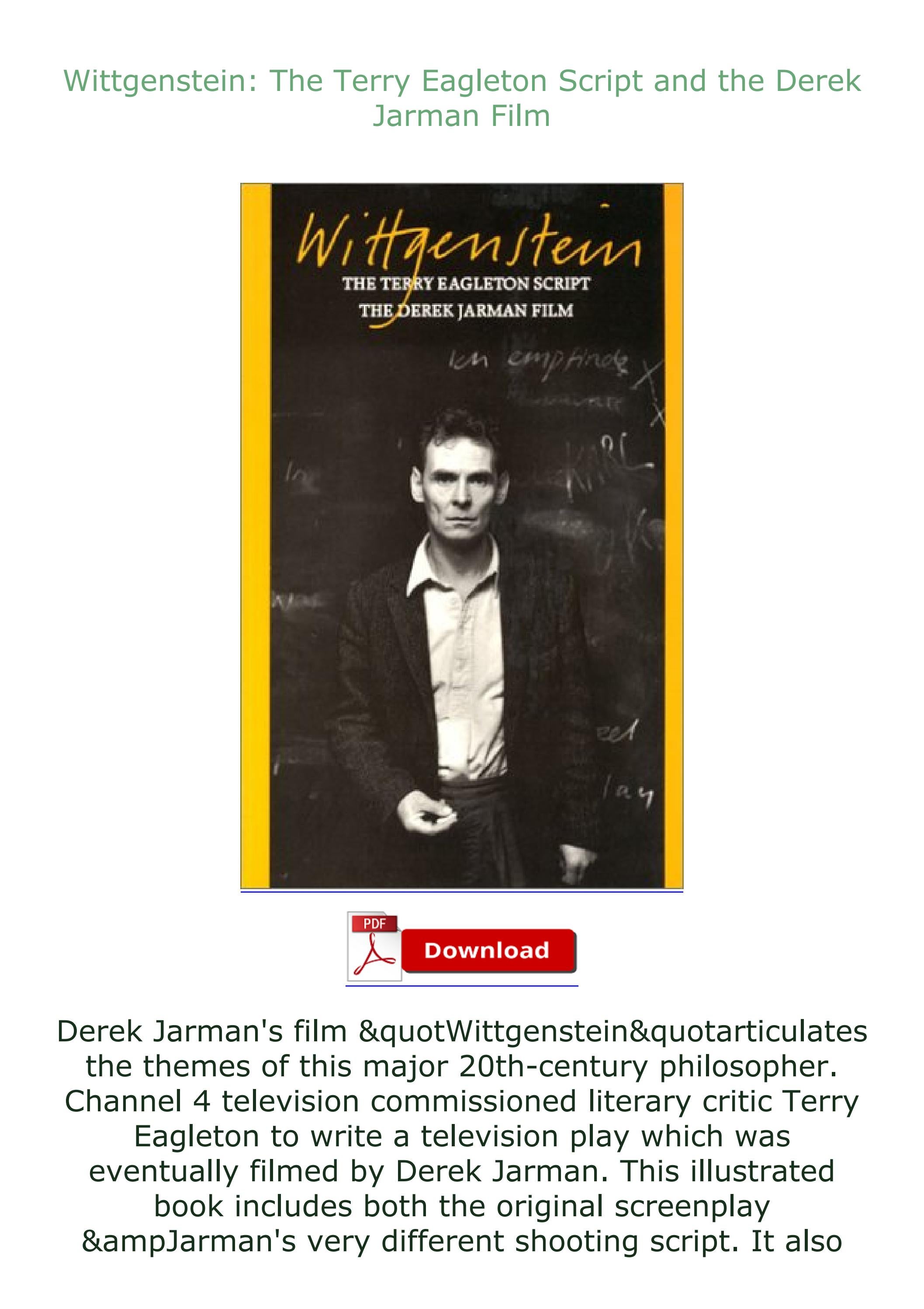[ READ ⚡DOWNLOAD⚡] Wittgenstein: The Terry Eagleton Script and the ...