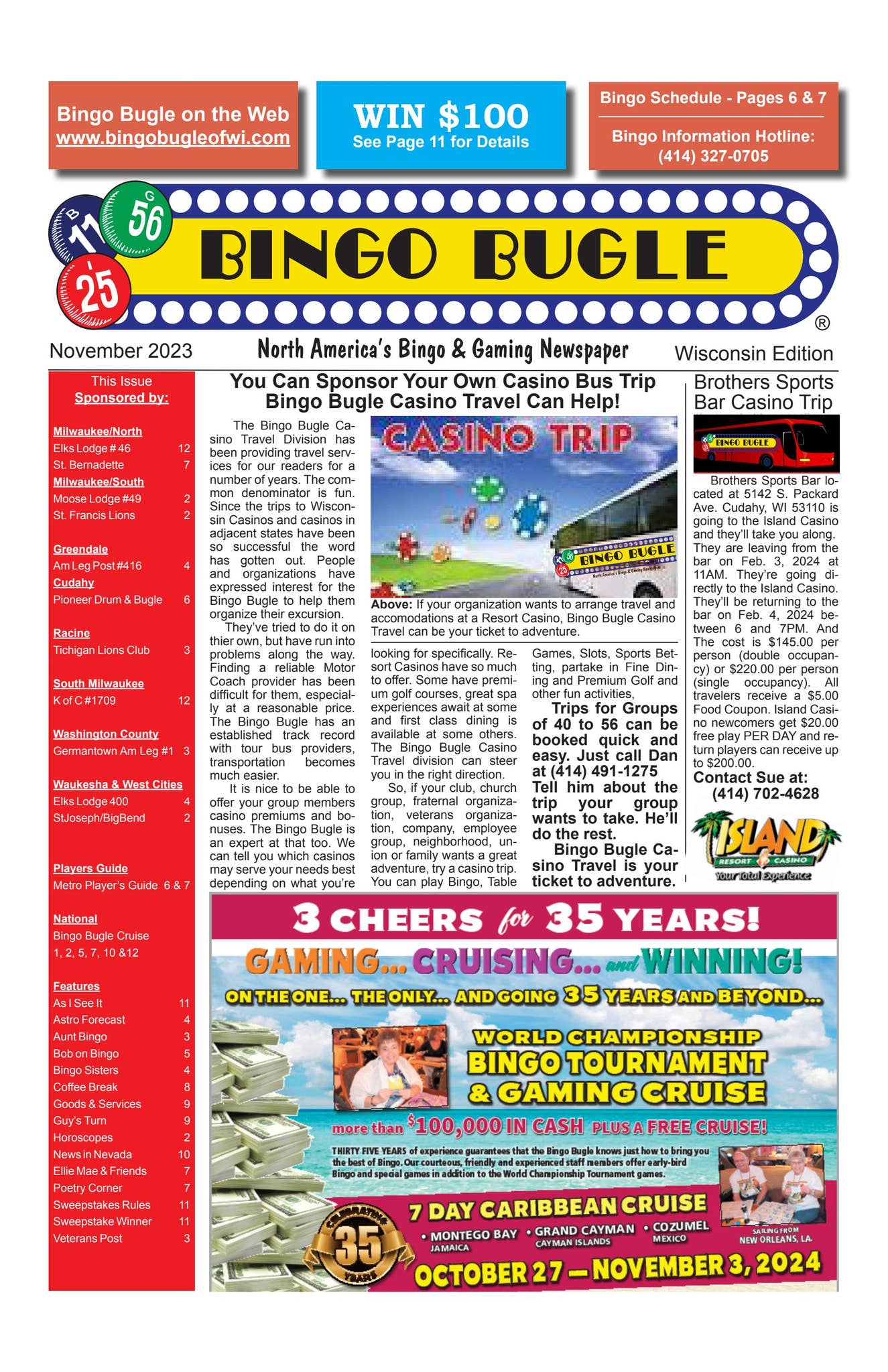 November 2023 Wisconsin Bingo Bugle by Bingo Bugle of Wisconsin - Issuu