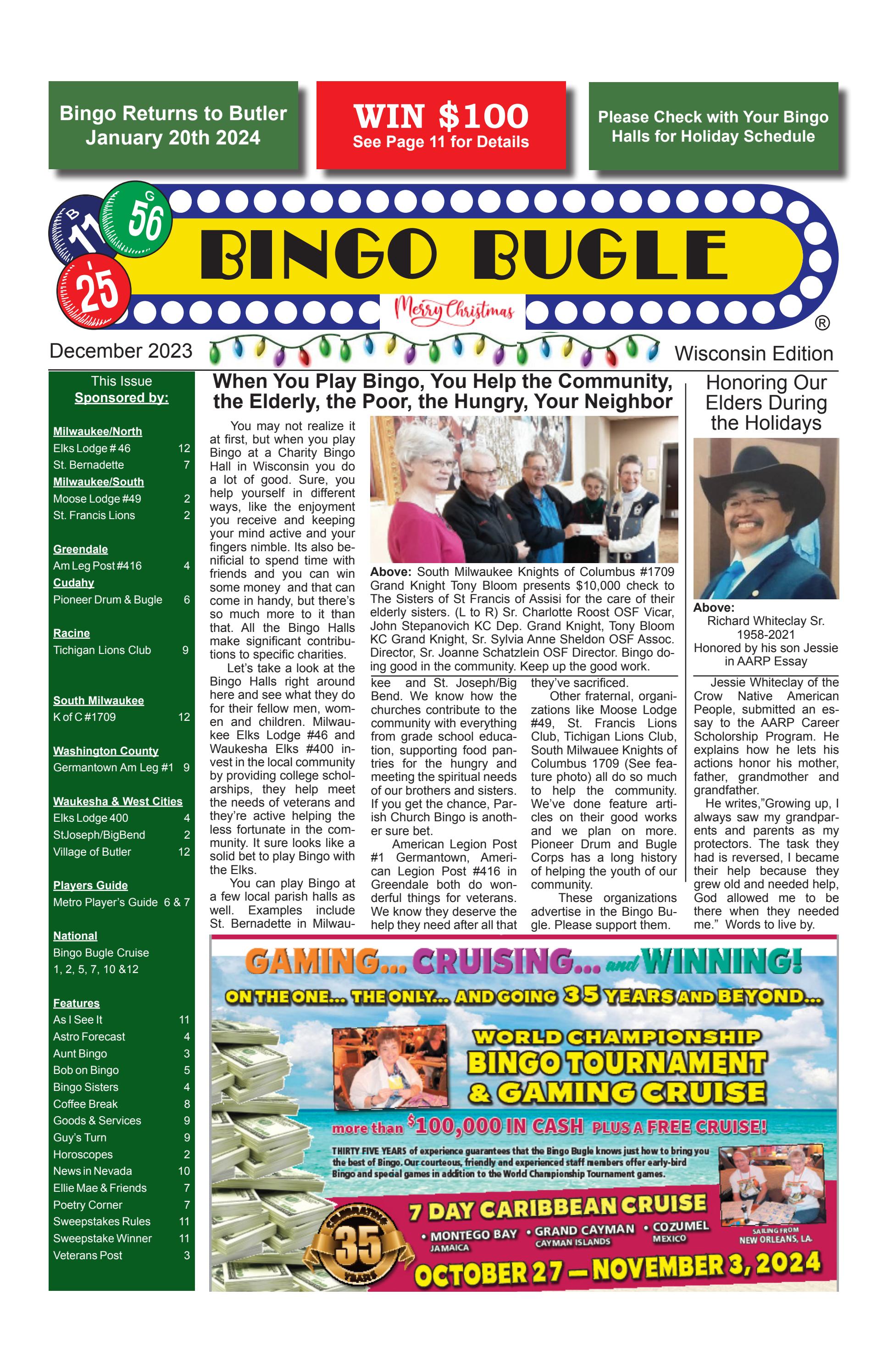 December 2023 Wisconsin Bingo Bugle by Bingo Bugle of Wisconsin - Issuu