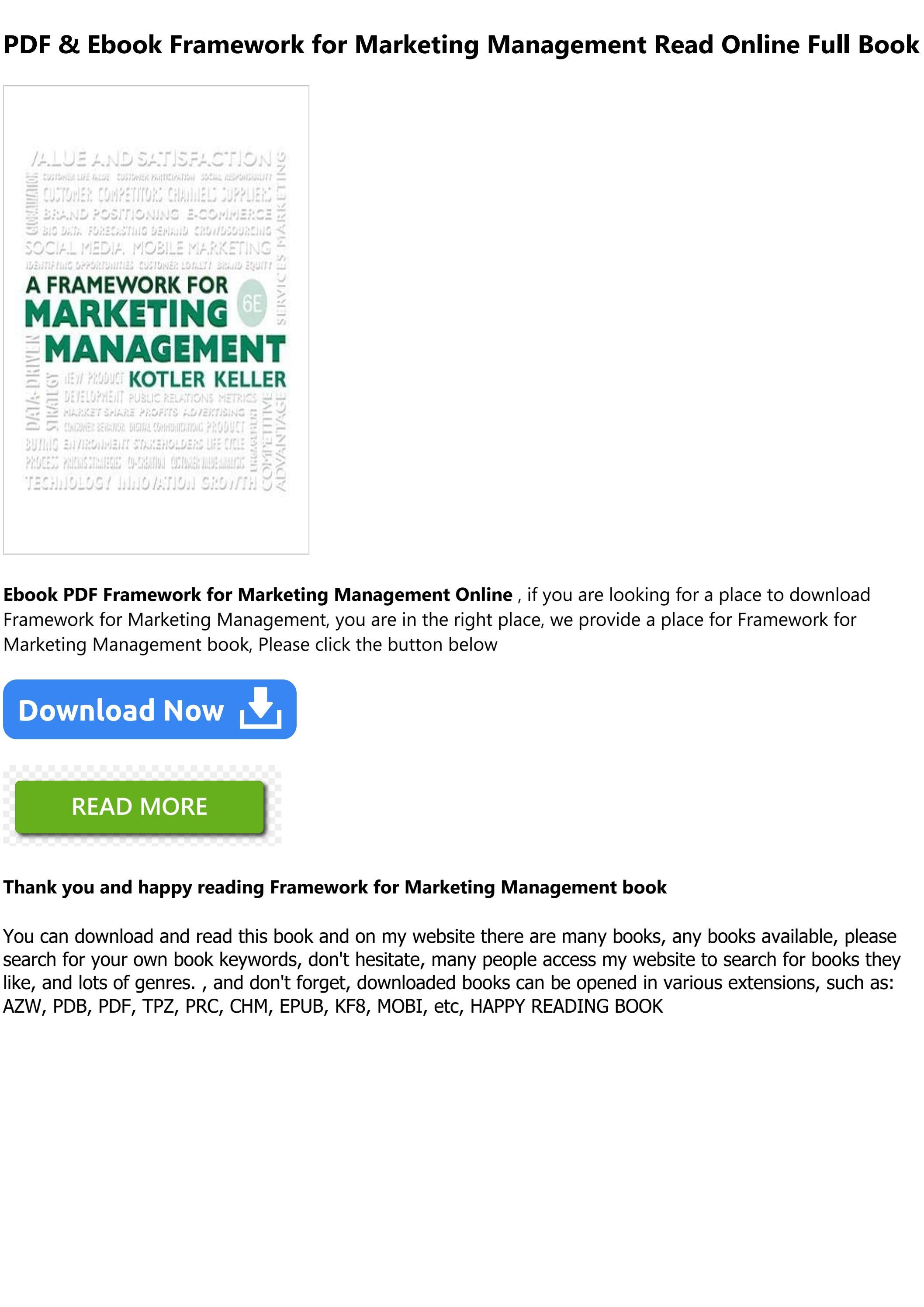 [EBOOK] Framework for Marketing Management Full Books by ...