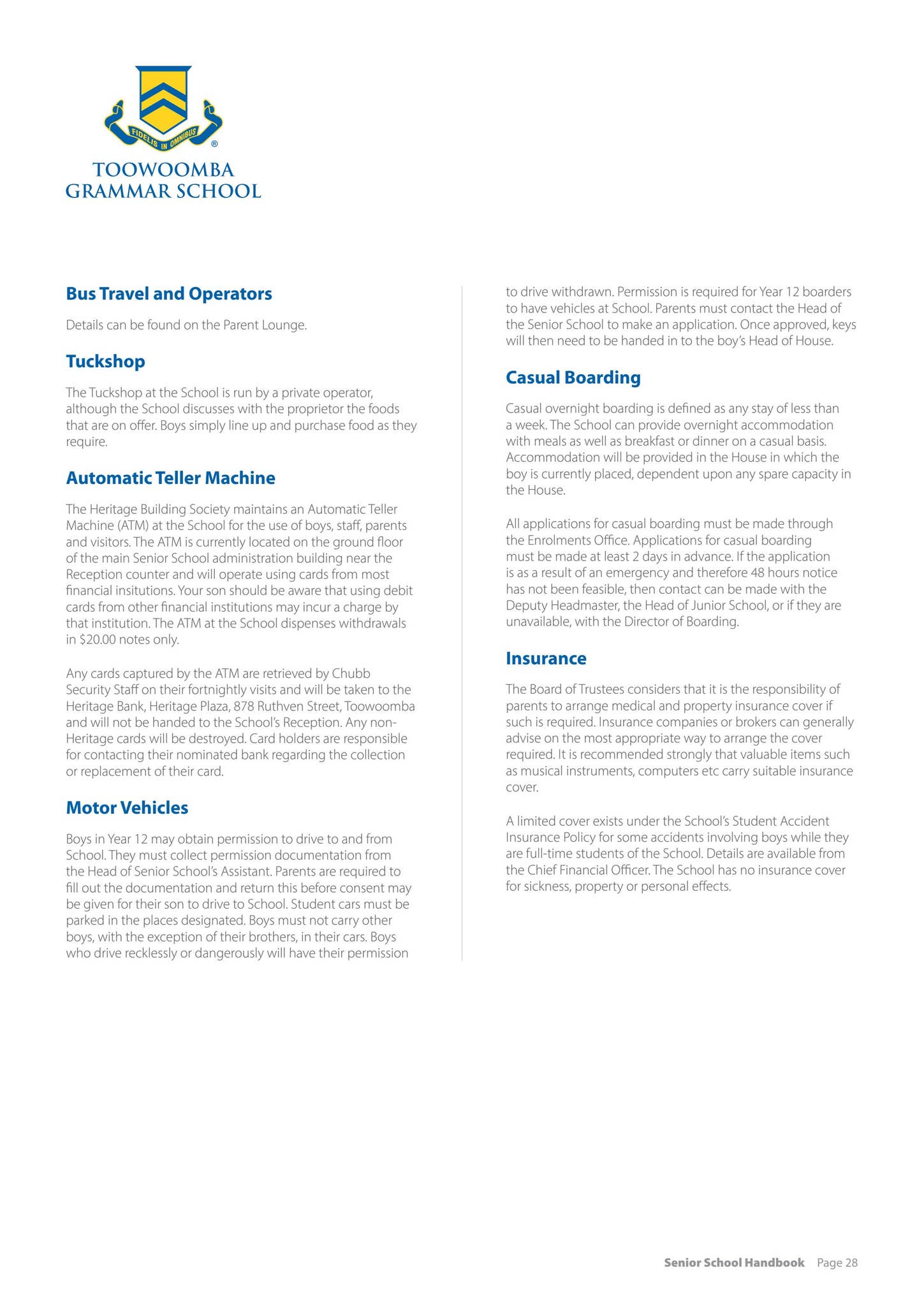 TGS School Handbook - Senior School by toowoombagrammarschool - Issuu