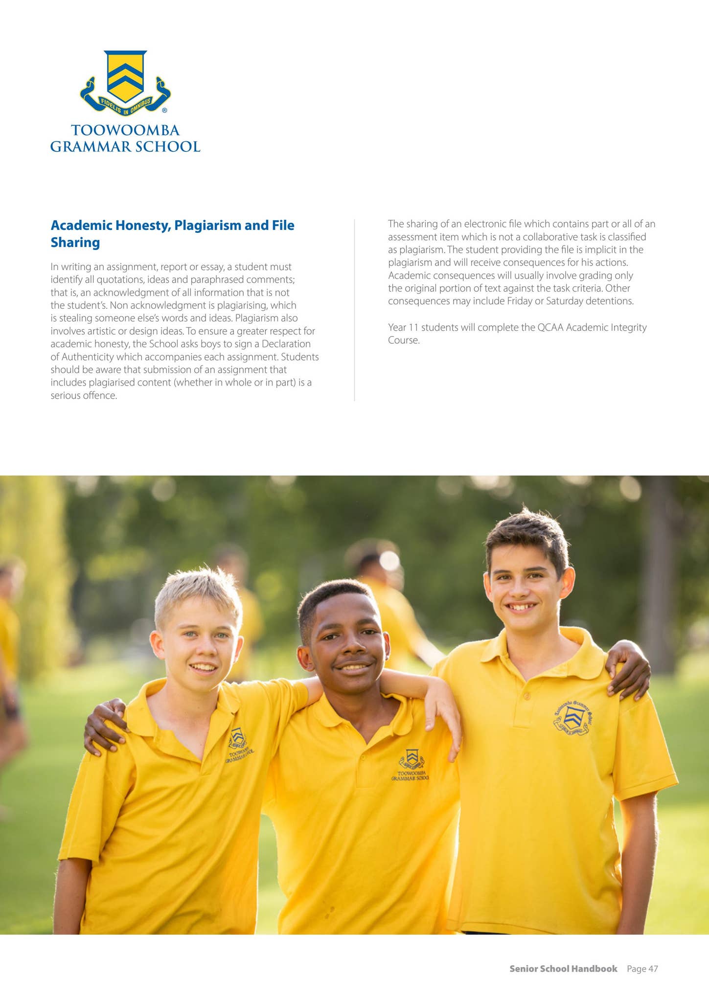 TGS School Handbook - Senior School by toowoombagrammarschool - Issuu