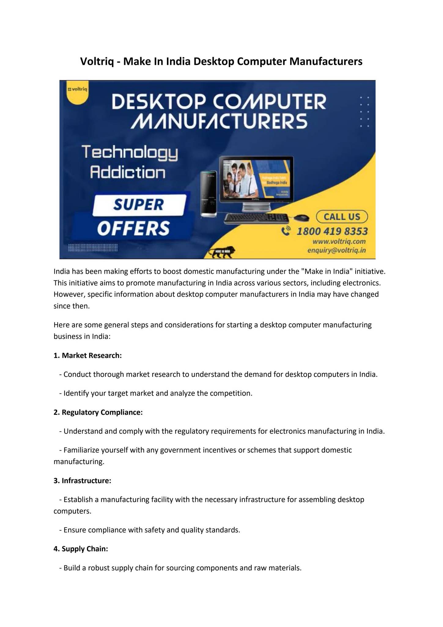 Make In India Desktop Computer Manufacturers by voltriq - Issuu