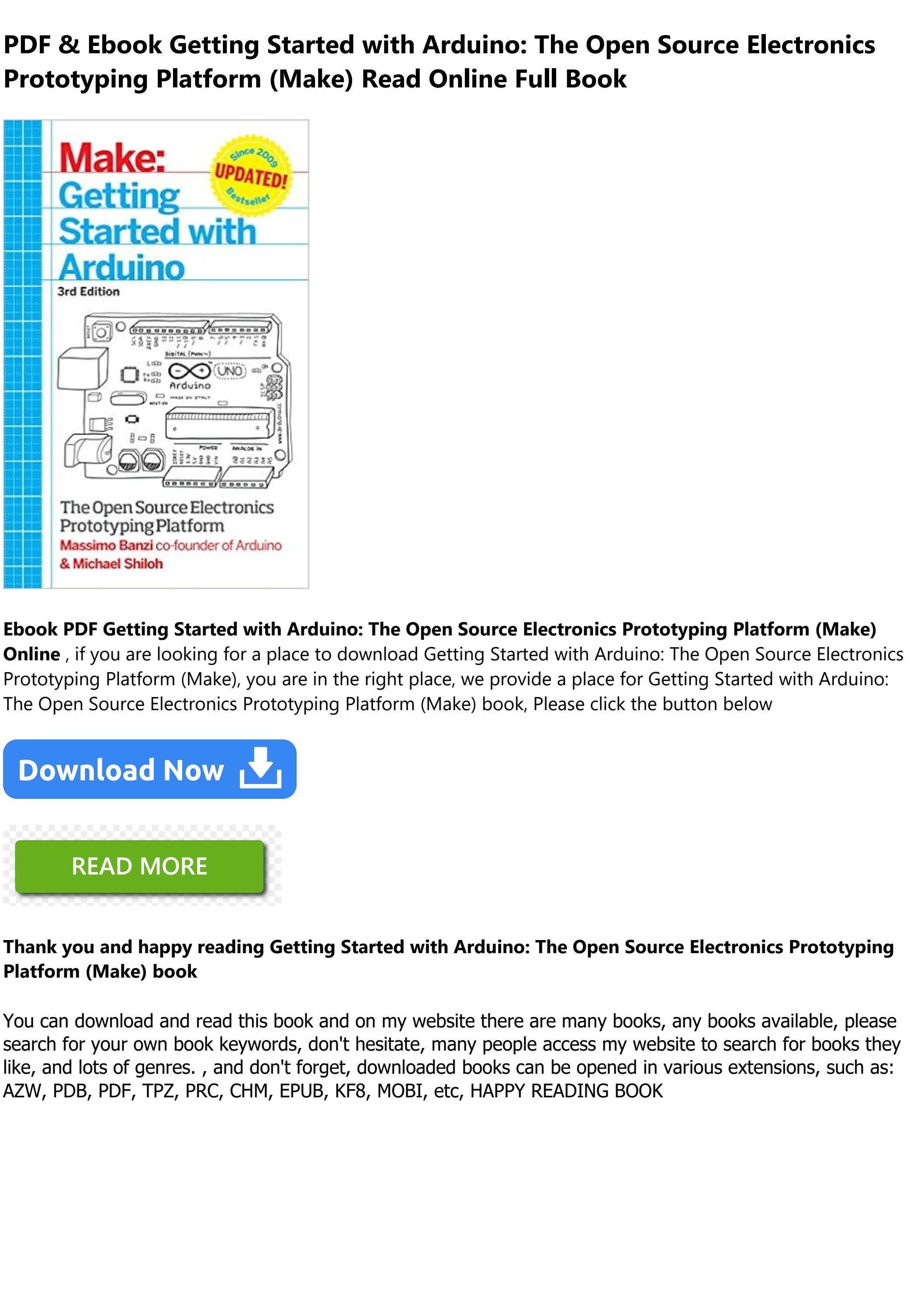^DOWNLOAD E.B.O.O.K.# Getting Started with Arduino: The Open Source Electronics Prototyping ...