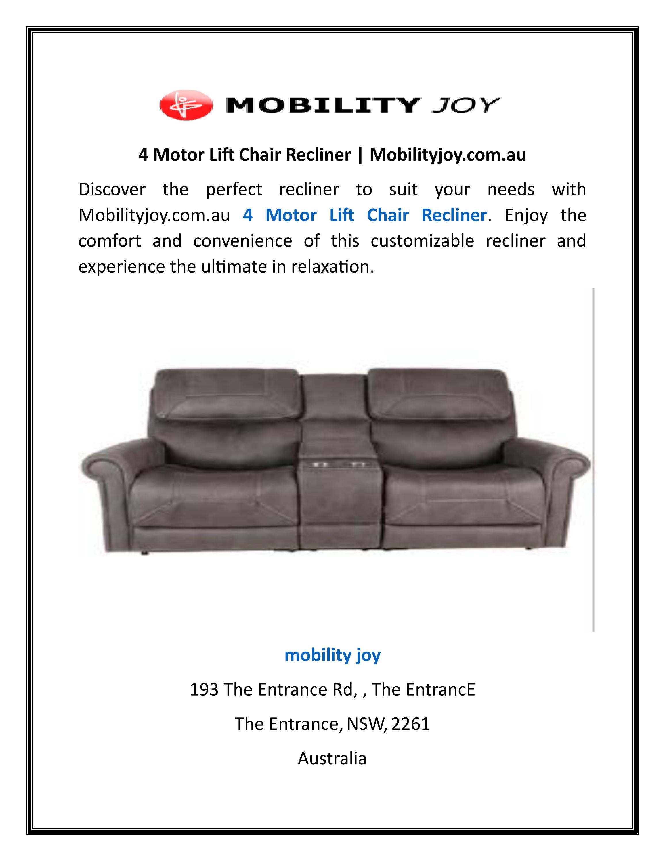 4 Motor Lift Chair Recliner | Mobilityjoy.com.au by Rebel Color by Kodi - Issuu