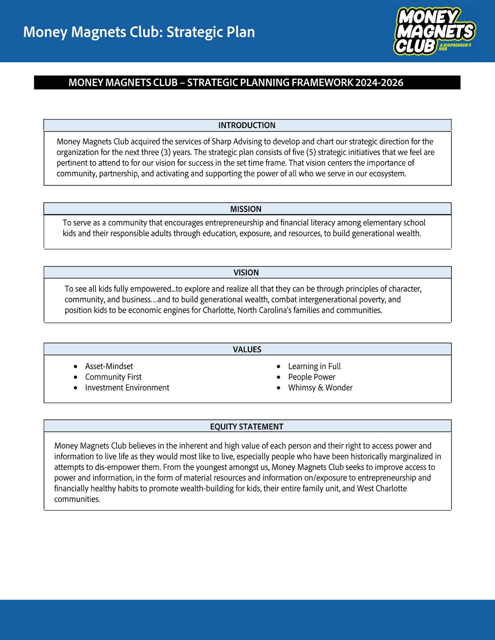Money Magnets Club Strategic Plan (2024-2026) by Money Magnets Club - Issuu
