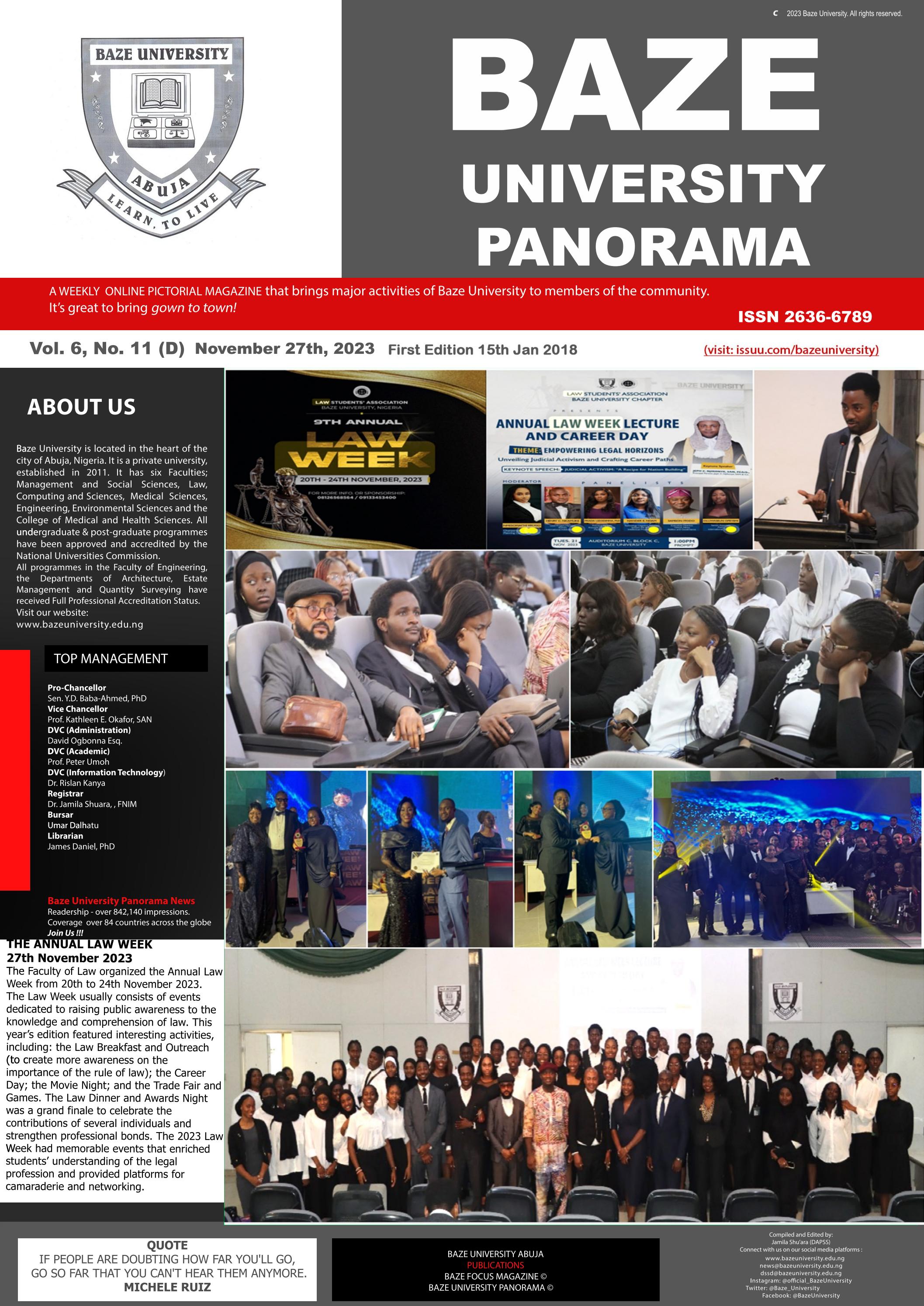 BAZE UNIVERSITY PANORAMA NEWS (27th November 2023) by Baze University ...