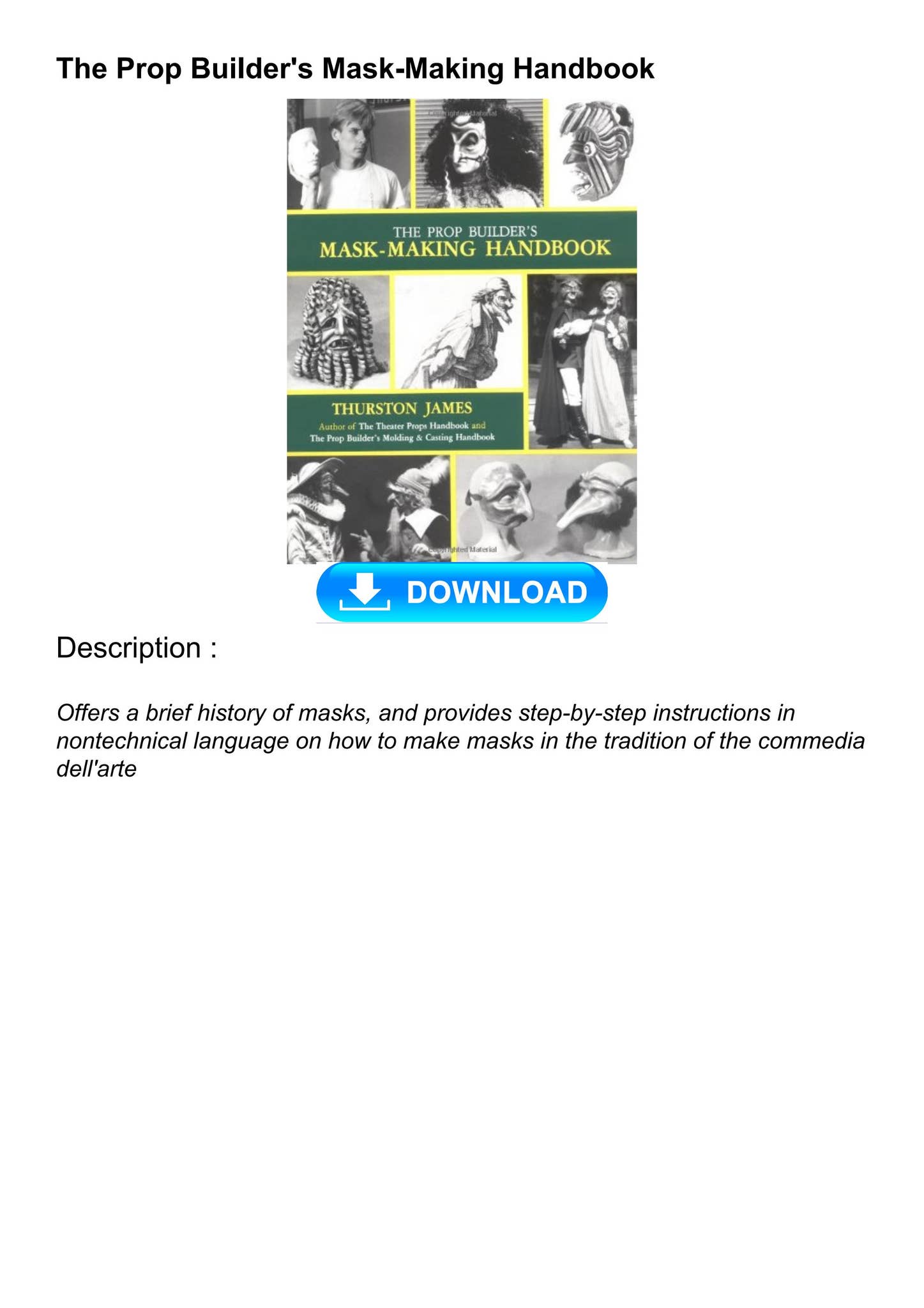 [Read] EBOOK⚡ The Prop Builder's Mask-Making Handbook by perrowmoha - Issuu