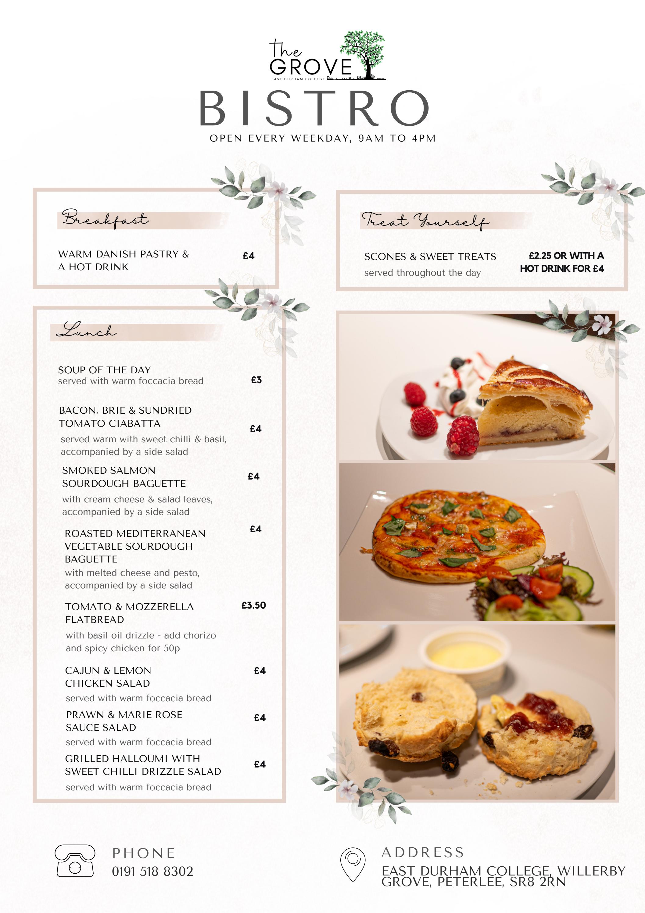 The Grove Bistro Sample Menu by East Durham College - Issuu
