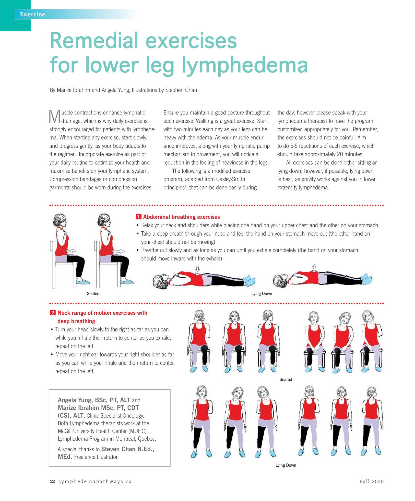 Remedial exercises for lower leg lymphedema. M. Ibrahim, A. Yung. by Canadian Lymphedema ...