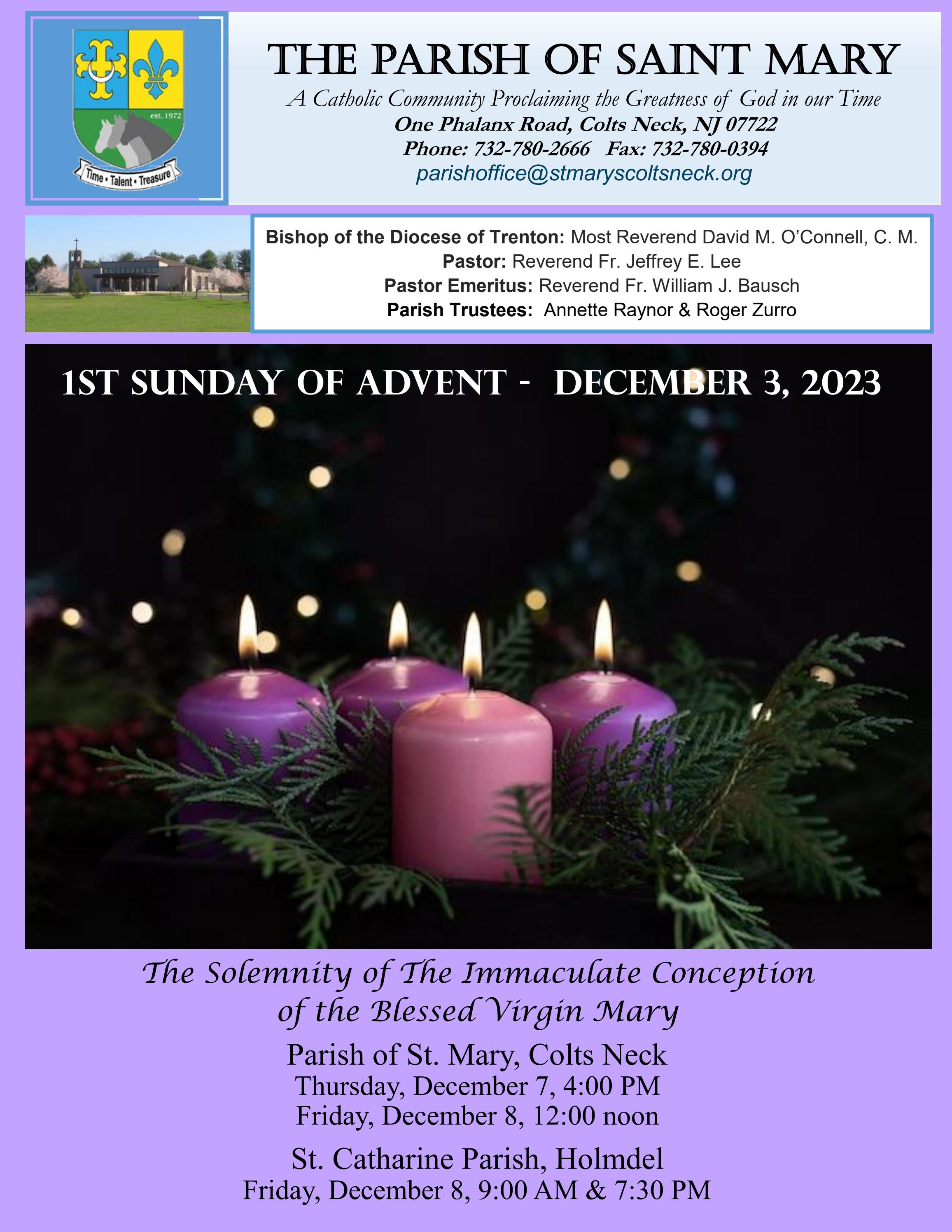December 3, 2023 - 1st Sunday of Advent by The Parish of Saint Mary - Issuu
