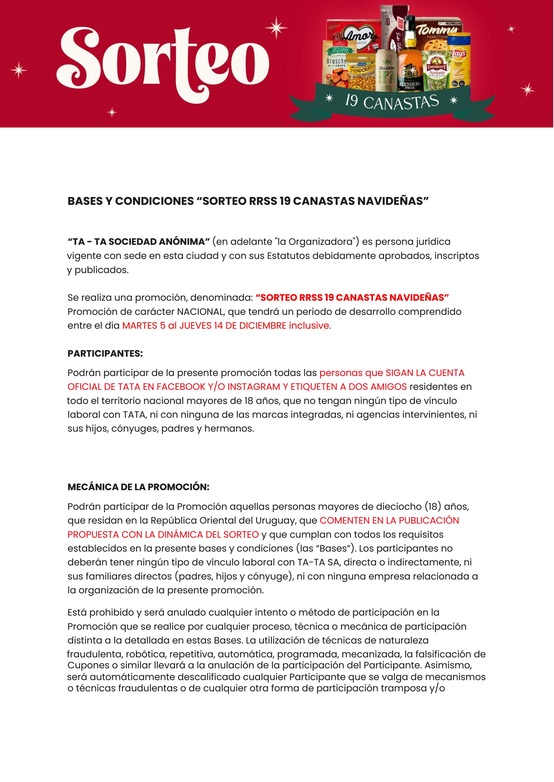 Bases y condiciones sorteo by Ta-Ta Supermercados - Issuu