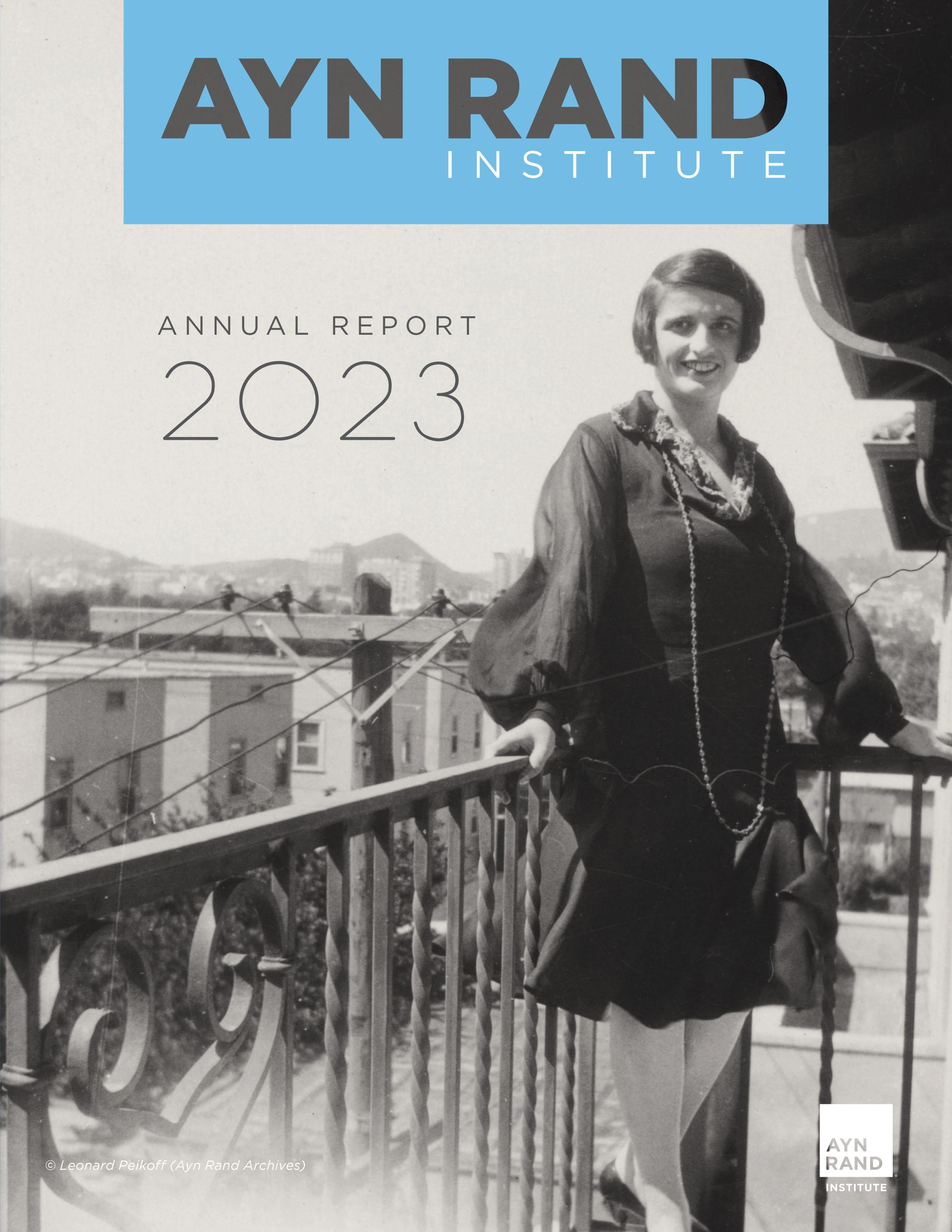 Ayn Rand Institute Annual Report 2023 by aynrandinstitute - Issuu