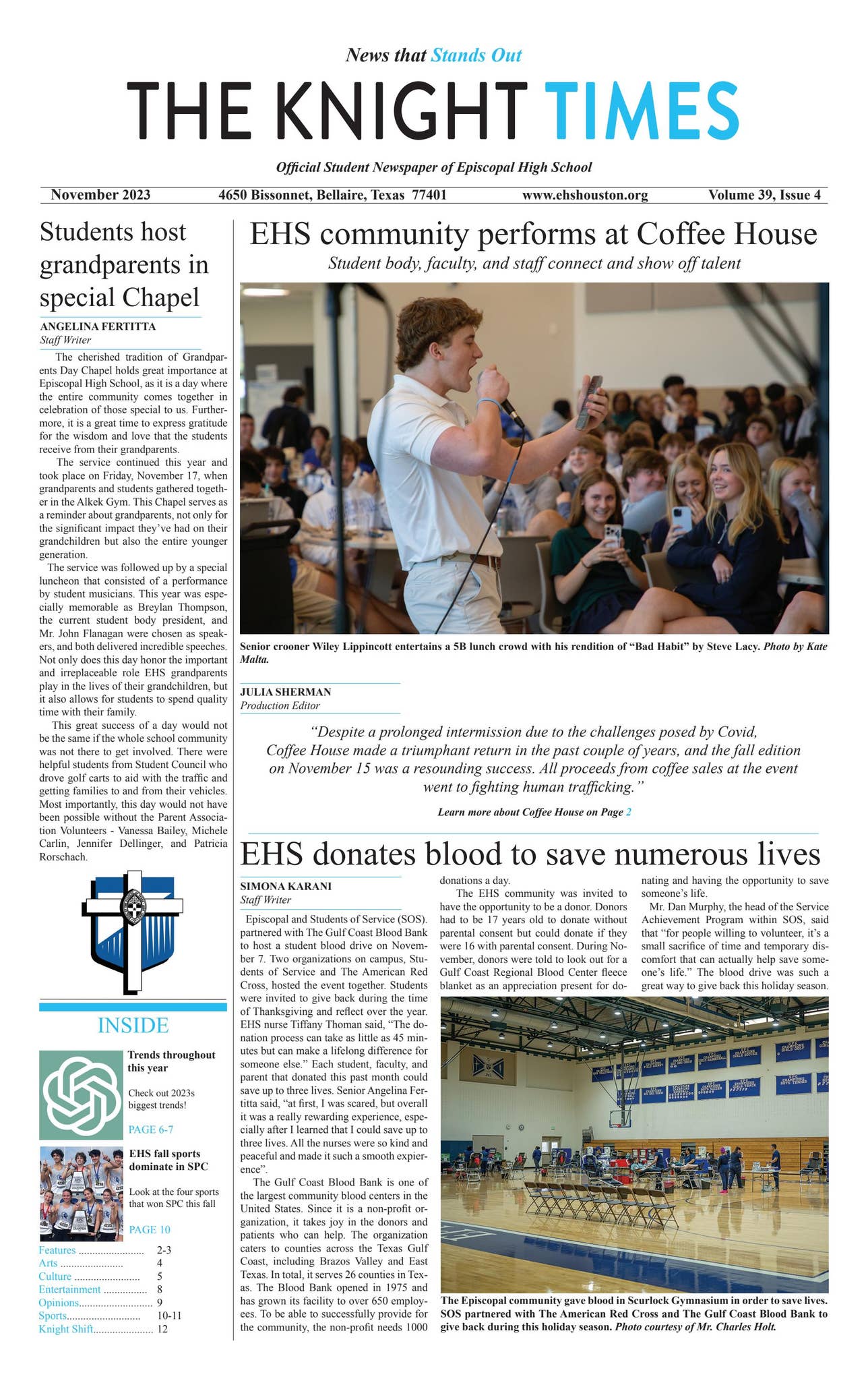 The Knight Times / November 2023 Issue 4 by EHS Houston - Issuu