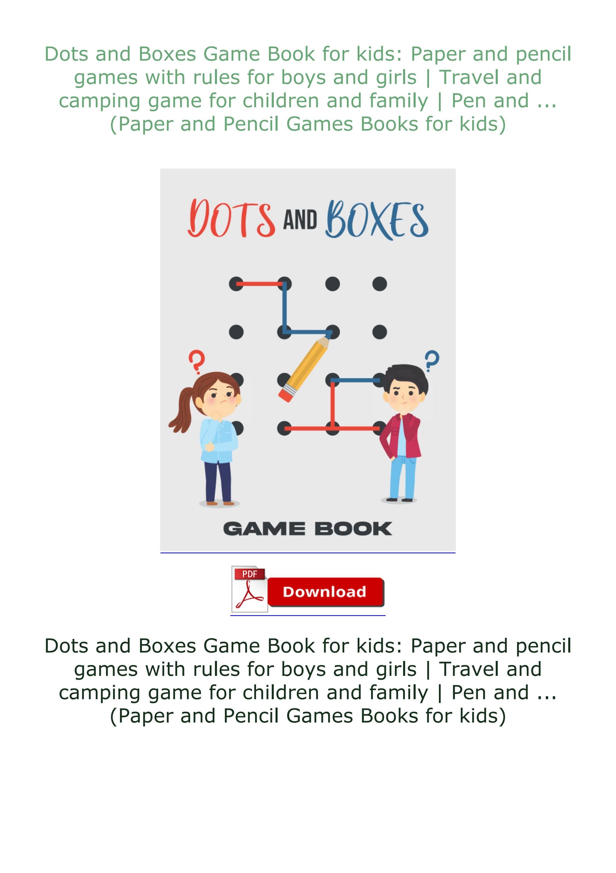 READ [ PDF] Dots and Boxes Game Book for kids: Paper and pencil games ...