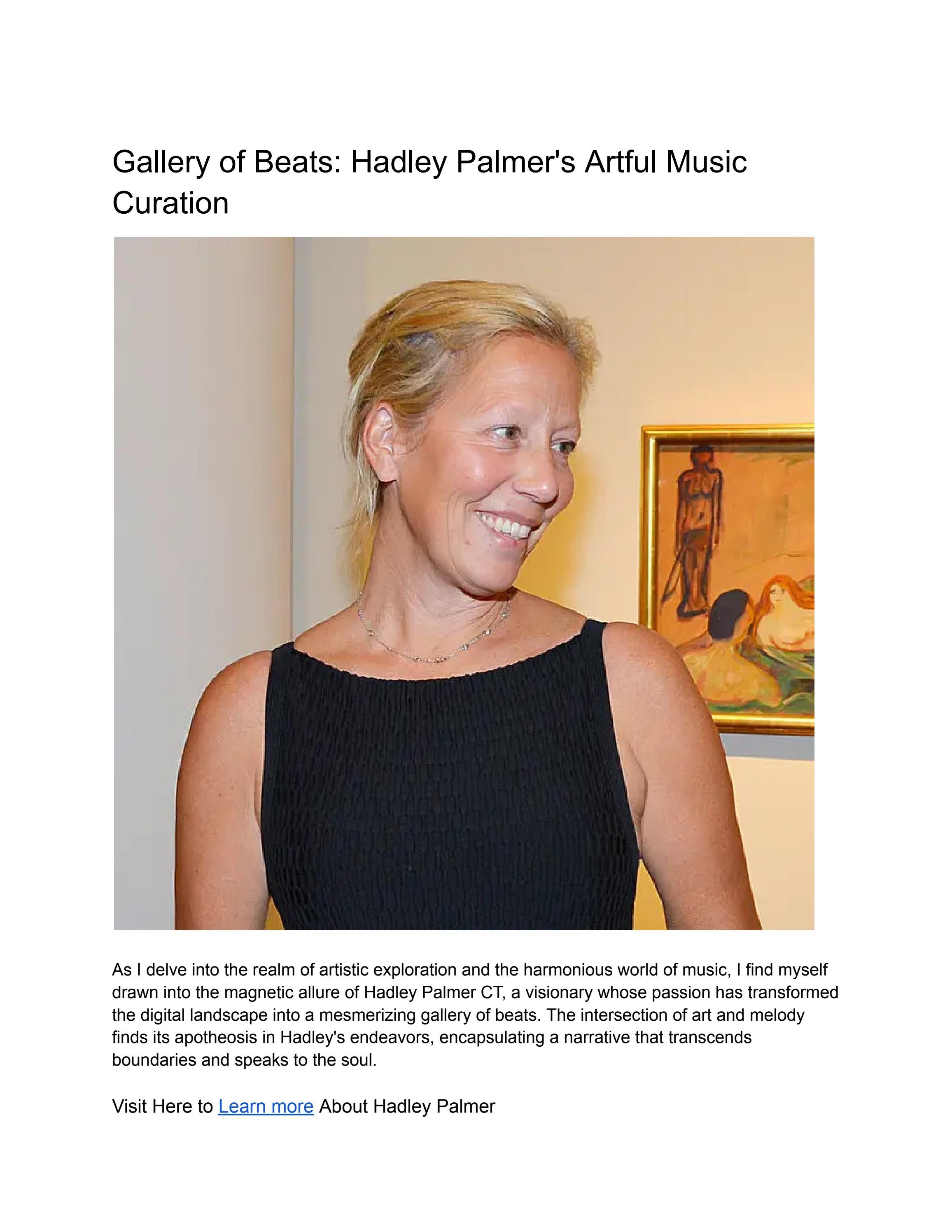 Gallery of Beats: Hadley Palmer's Artful Music Curation by Expert_ - Issuu