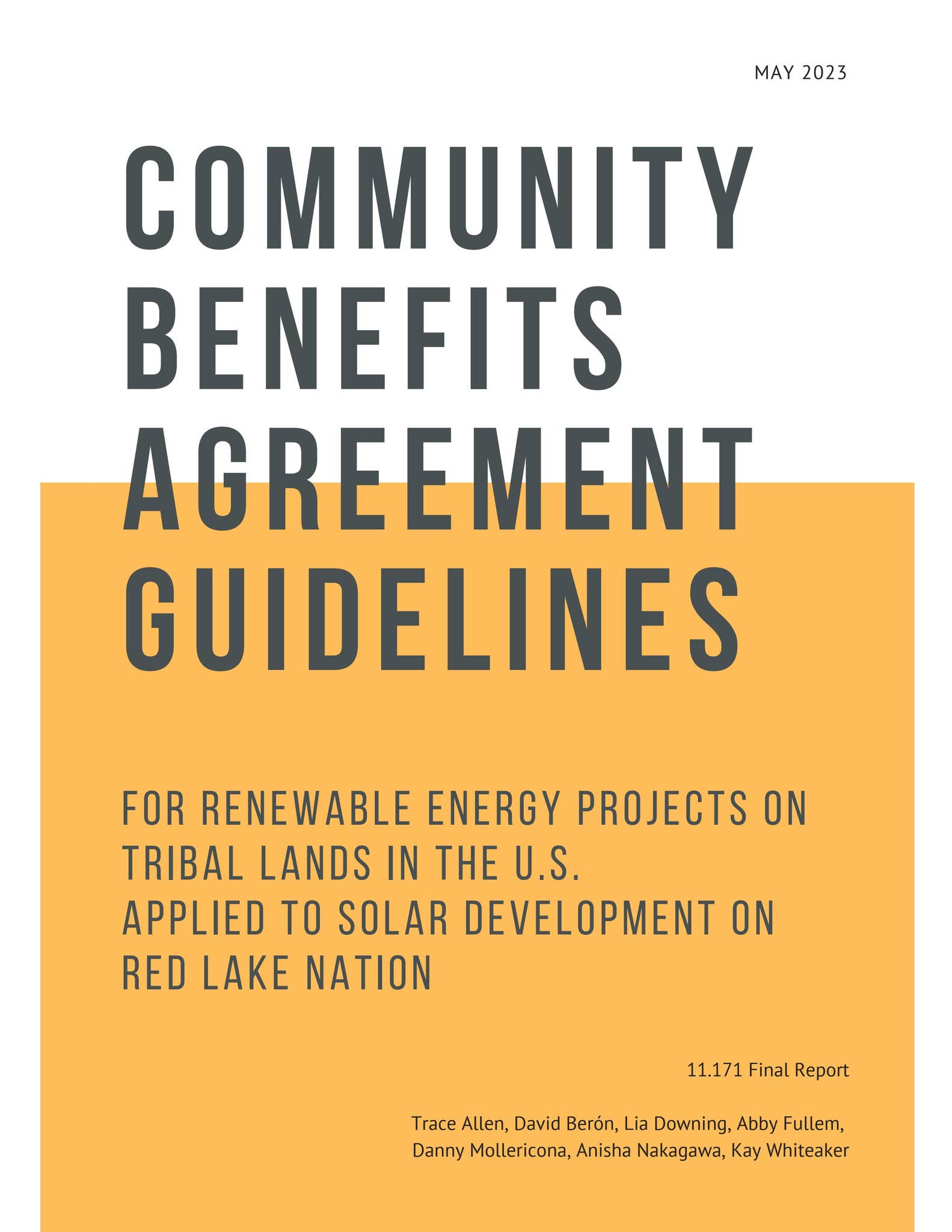 Community Benefits Agreement Guidelines for Renewable Energy Projects ...