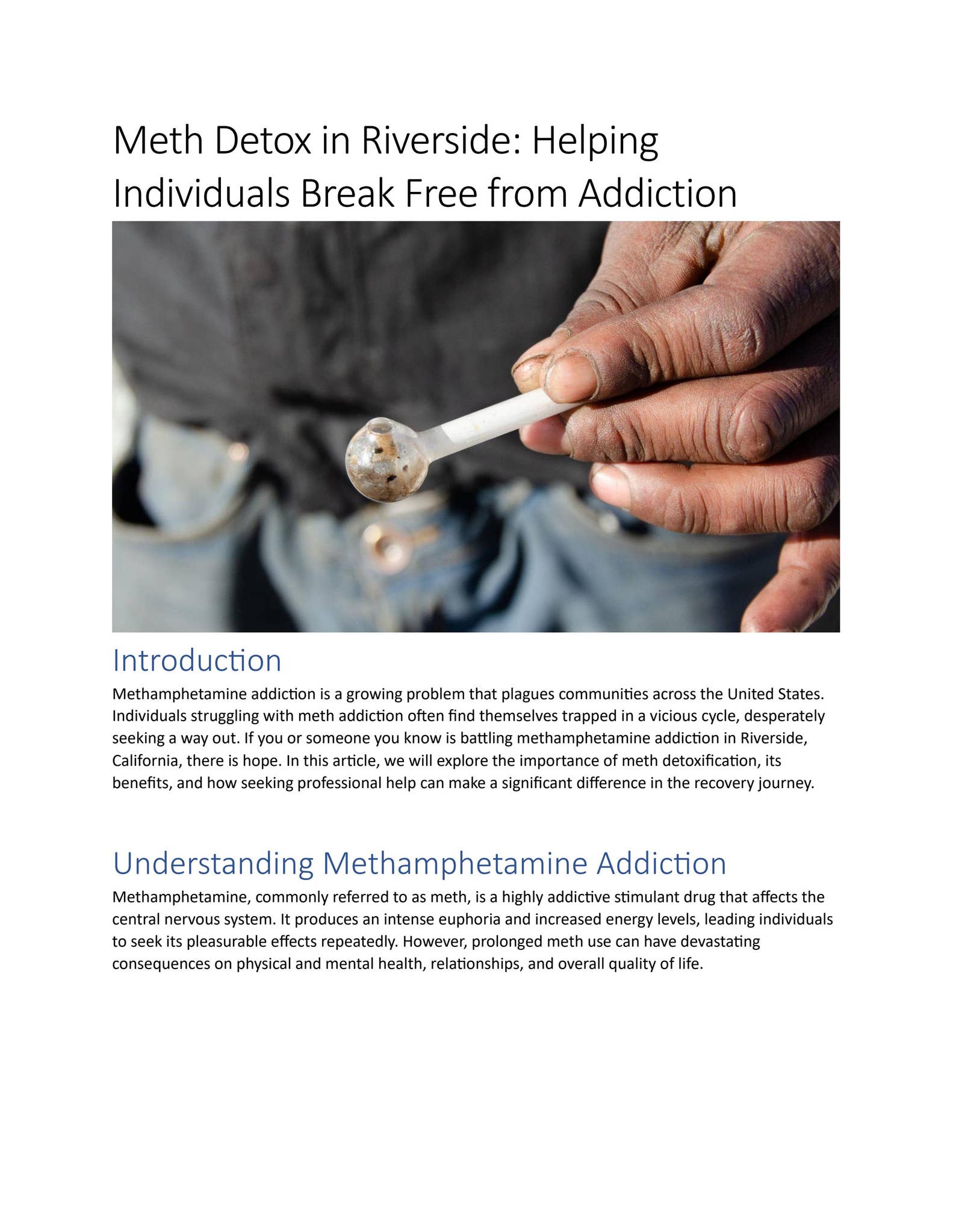 Meth Detox in Riverside: Breaking Free from Substance Abuse by ...