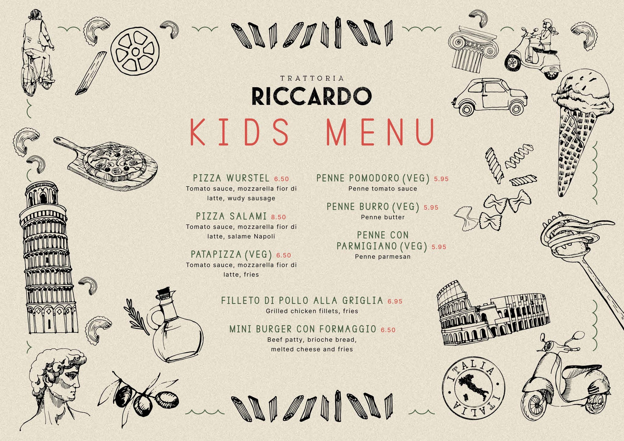 Trattoria Riccardo - Kids menu by Axhotels Malta - Issuu