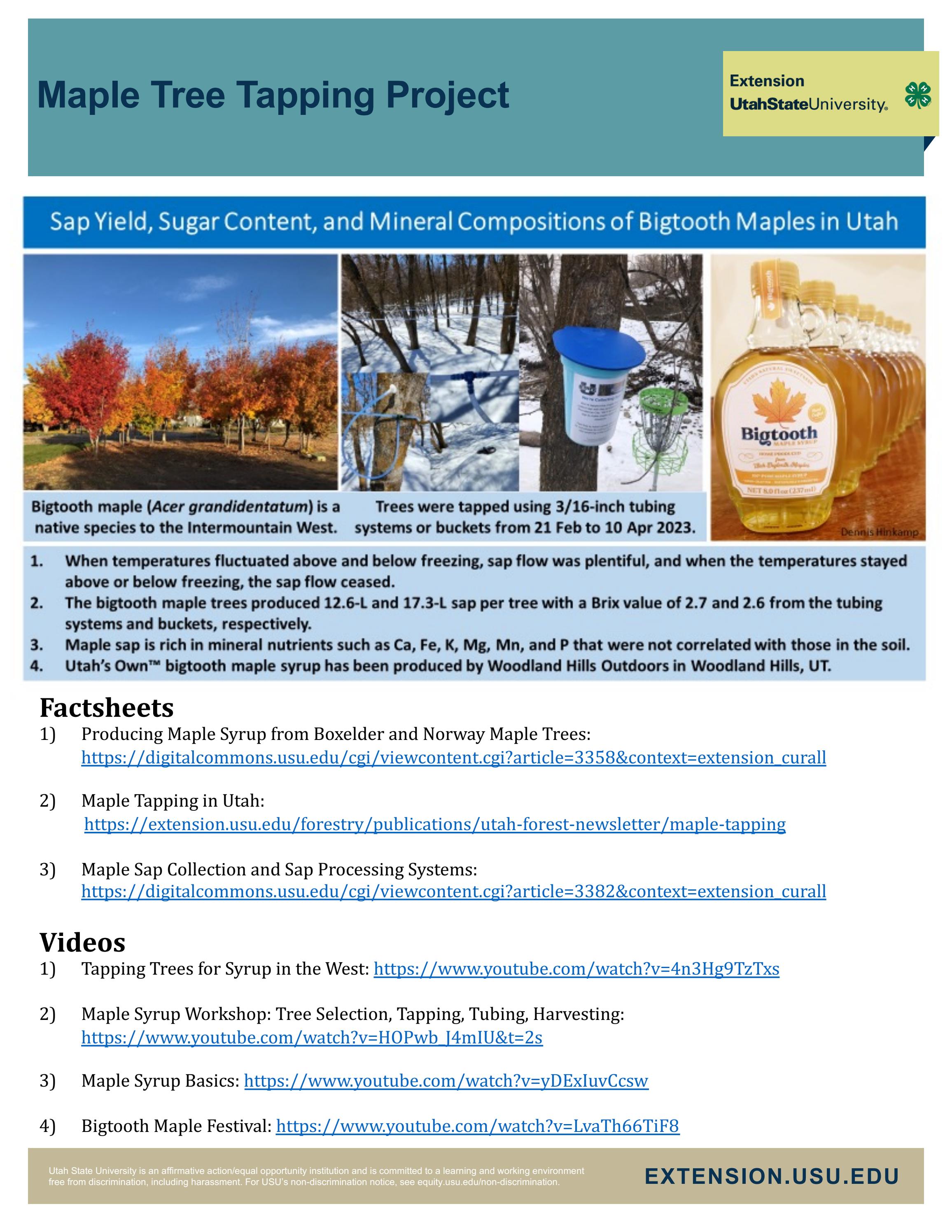 Maple Tree Tapping Project by Utah State University Extension - Issuu