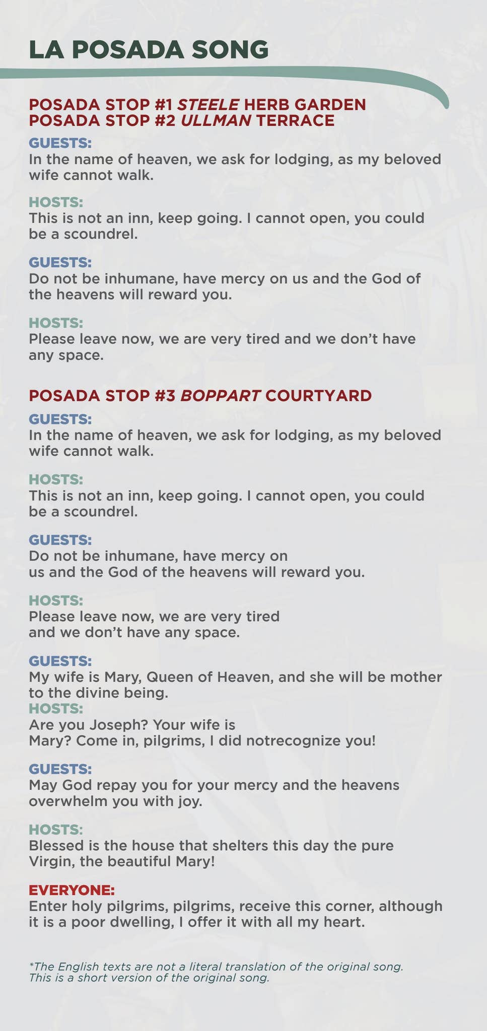 La Posada Song | English by dbgphx - Issuu