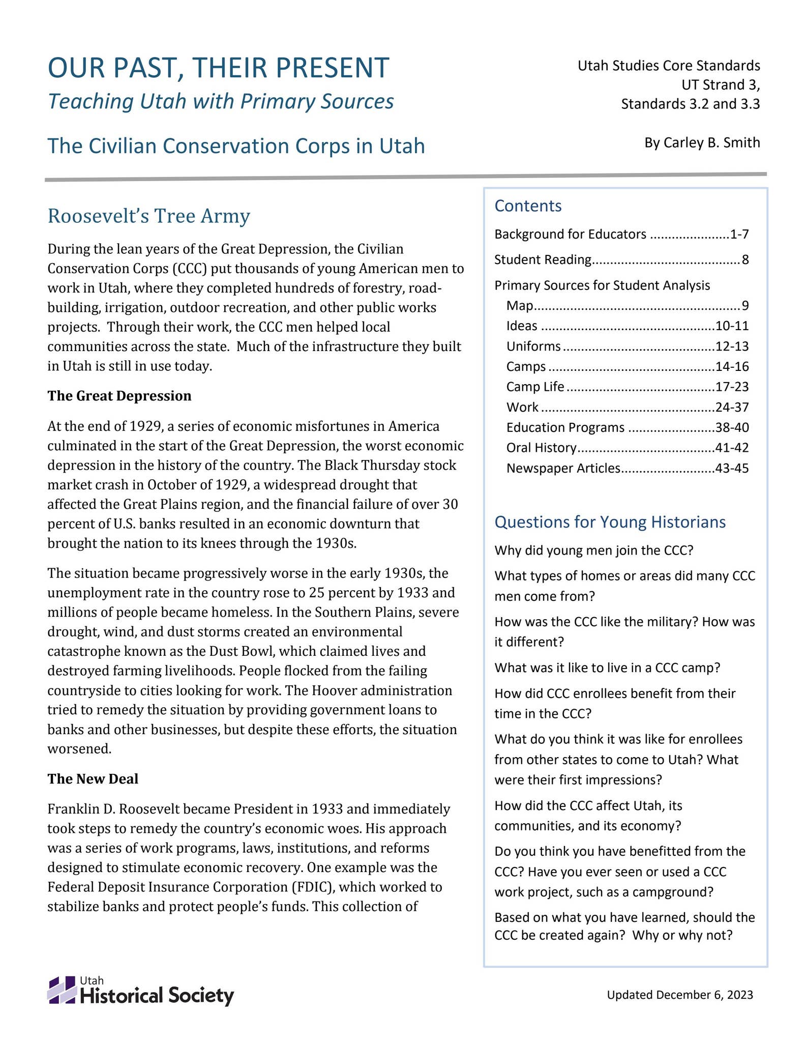 Civilian Conservation Corps - Our Past, Their Present (12/6/2023) by ...